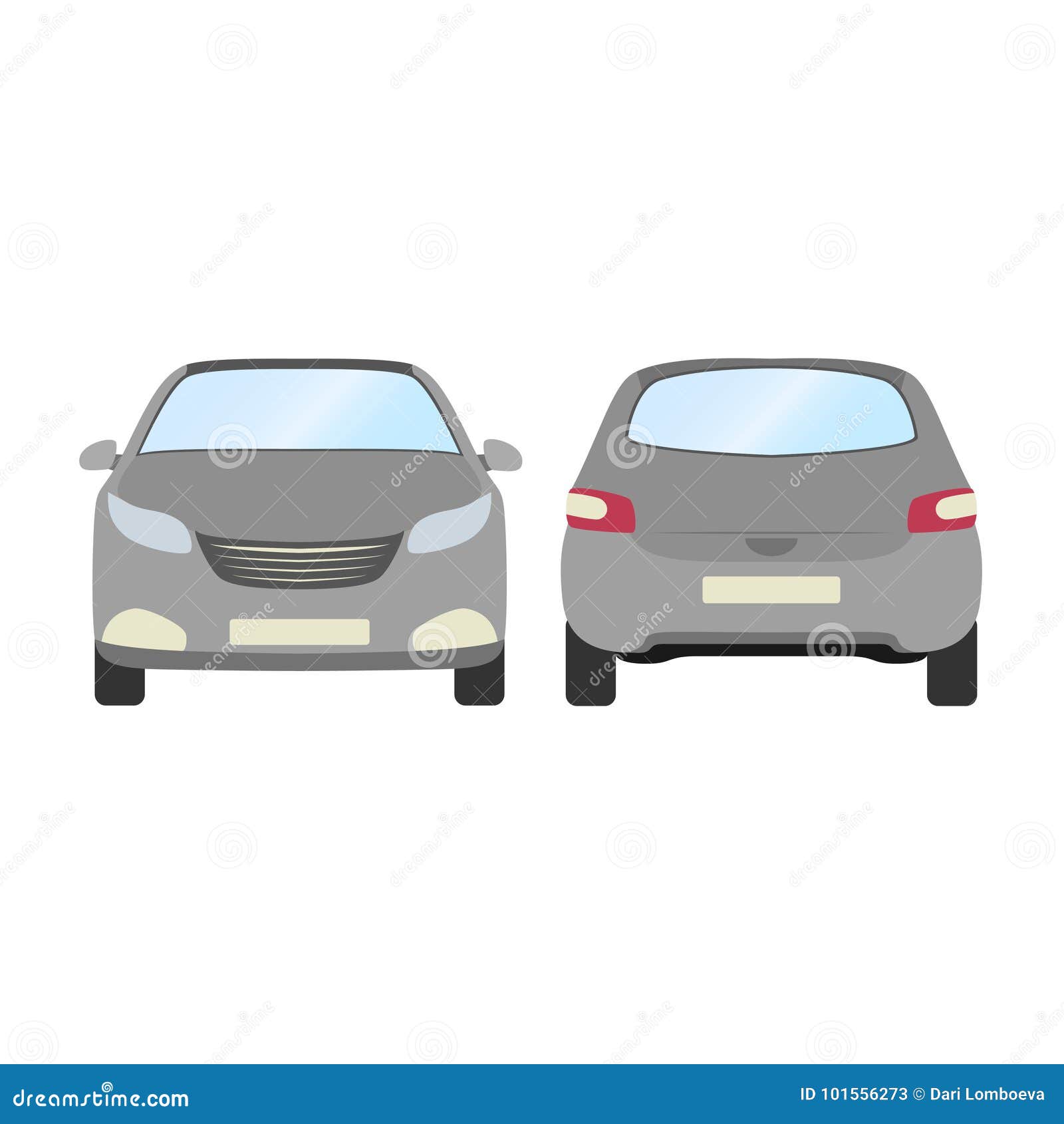 Car Template on White Background. Business Hatchback Isolated. Grey ...