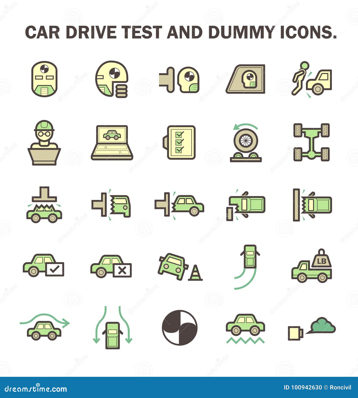 Car Test Icon stock vector. Illustration of aero, dummy - 100942630