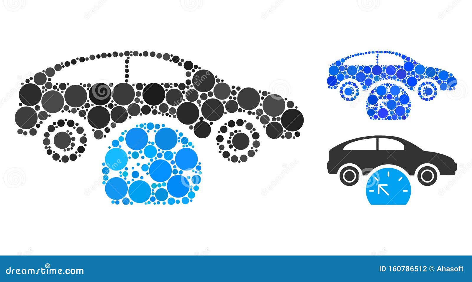 Car Testing Composition Icon of Circles Stock Vector - Illustration of ...