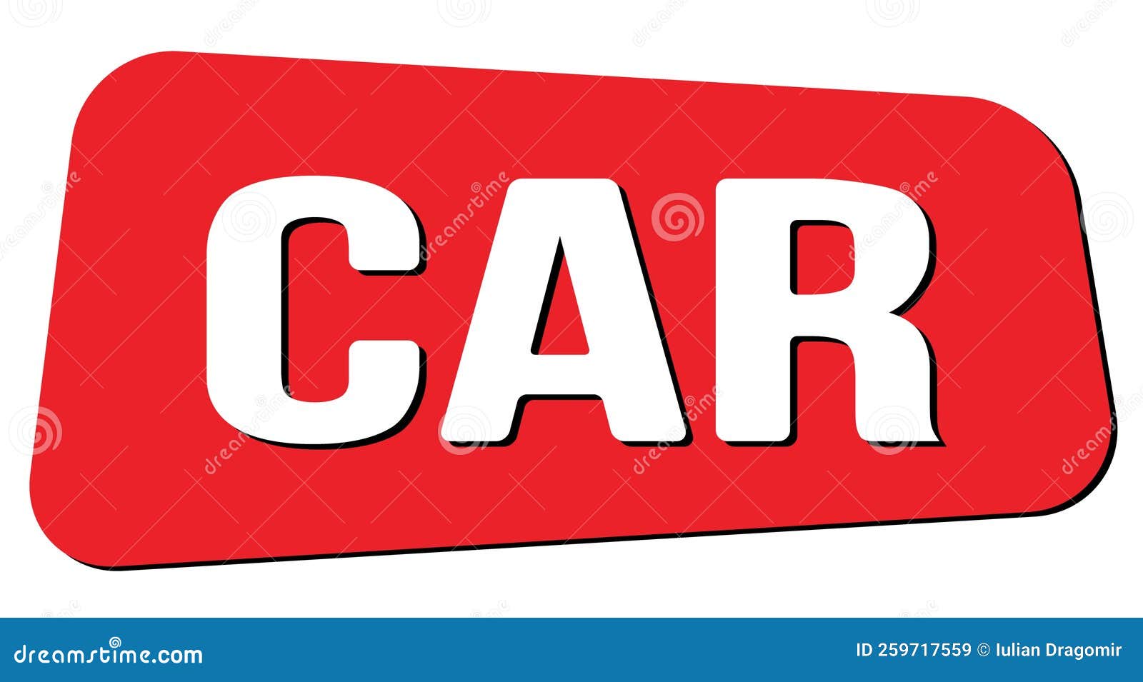 CAR Text on Red Trapeze Stamp Sign Stock Illustration - Illustration of ...