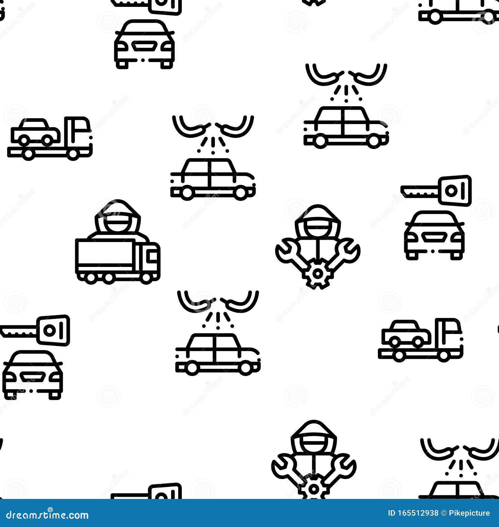 Car Theft Seamless Pattern Vector Stock Vector - Illustration of ...