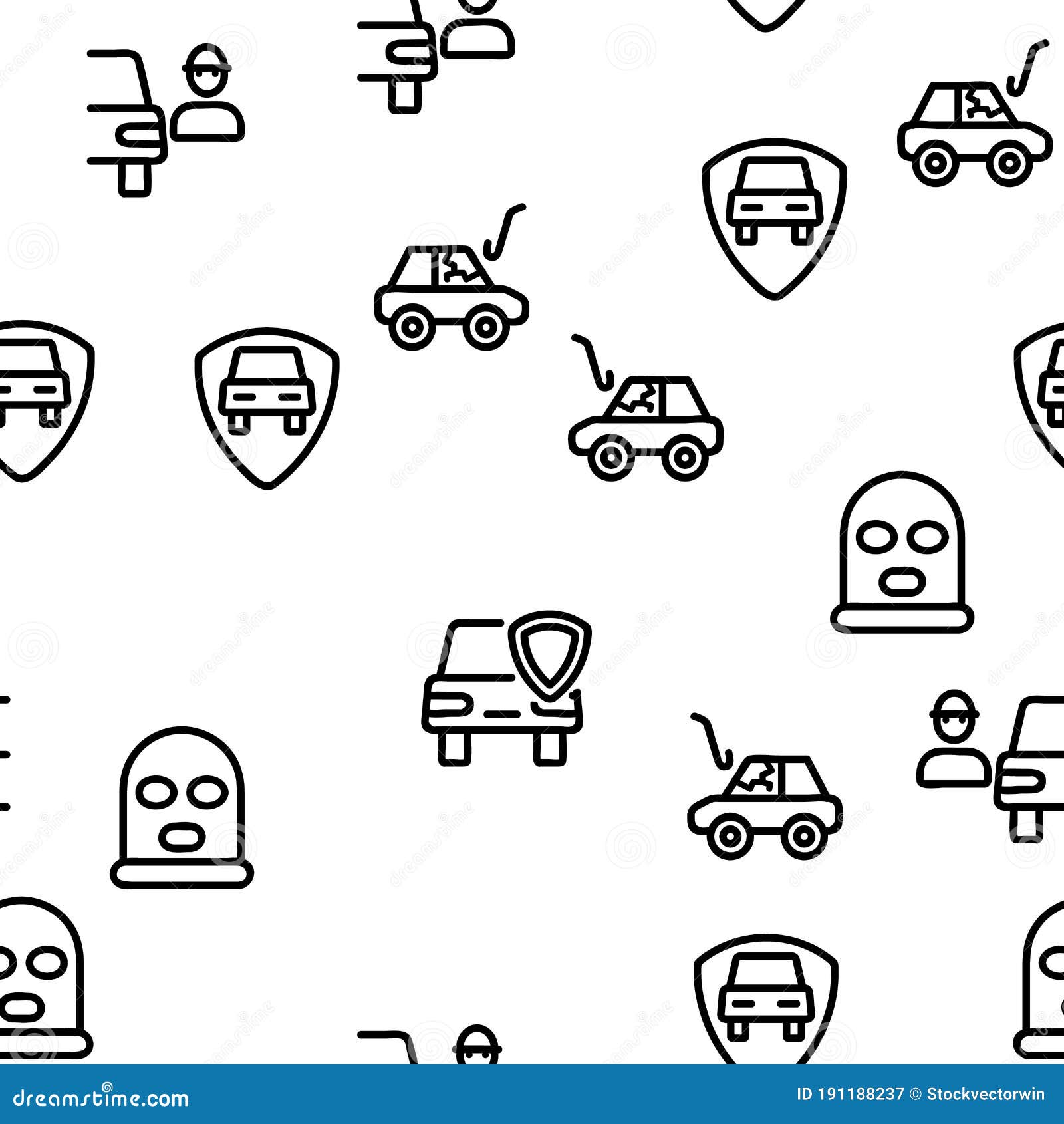 Car Theft Vector Seamless Pattern Stock Vector - Illustration of ...