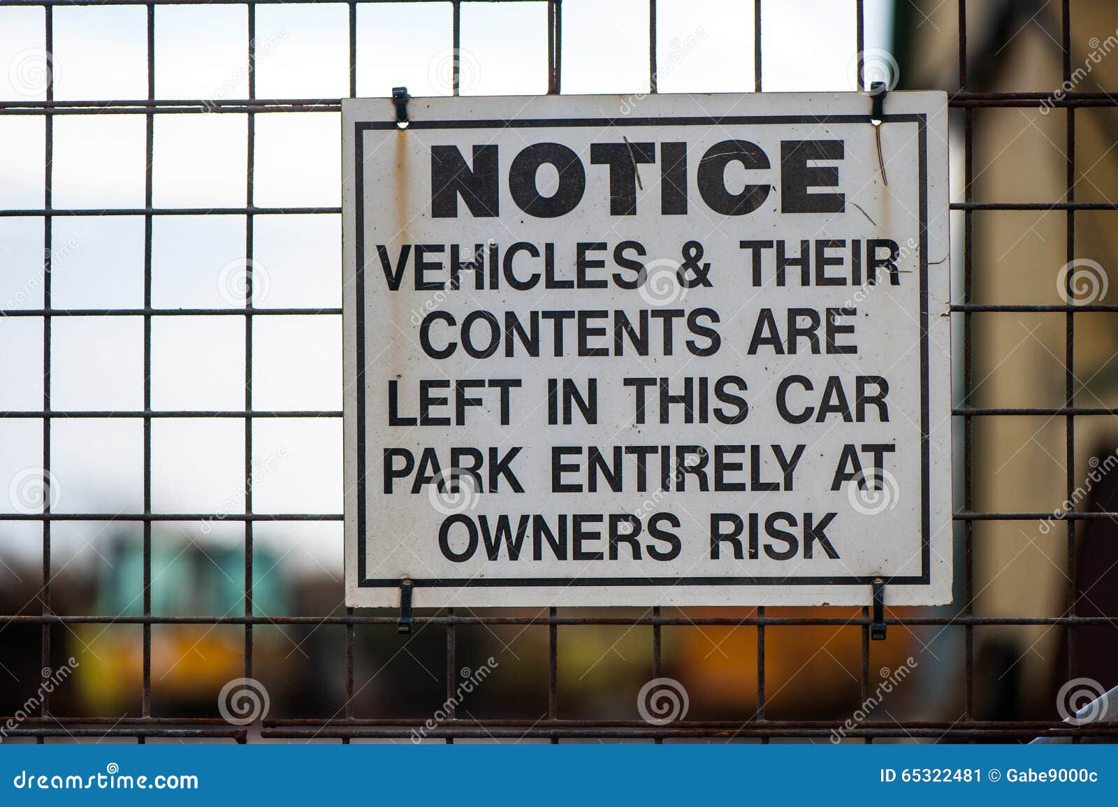 Car theft warning sign stock image. Image of post, prevention - 65322481