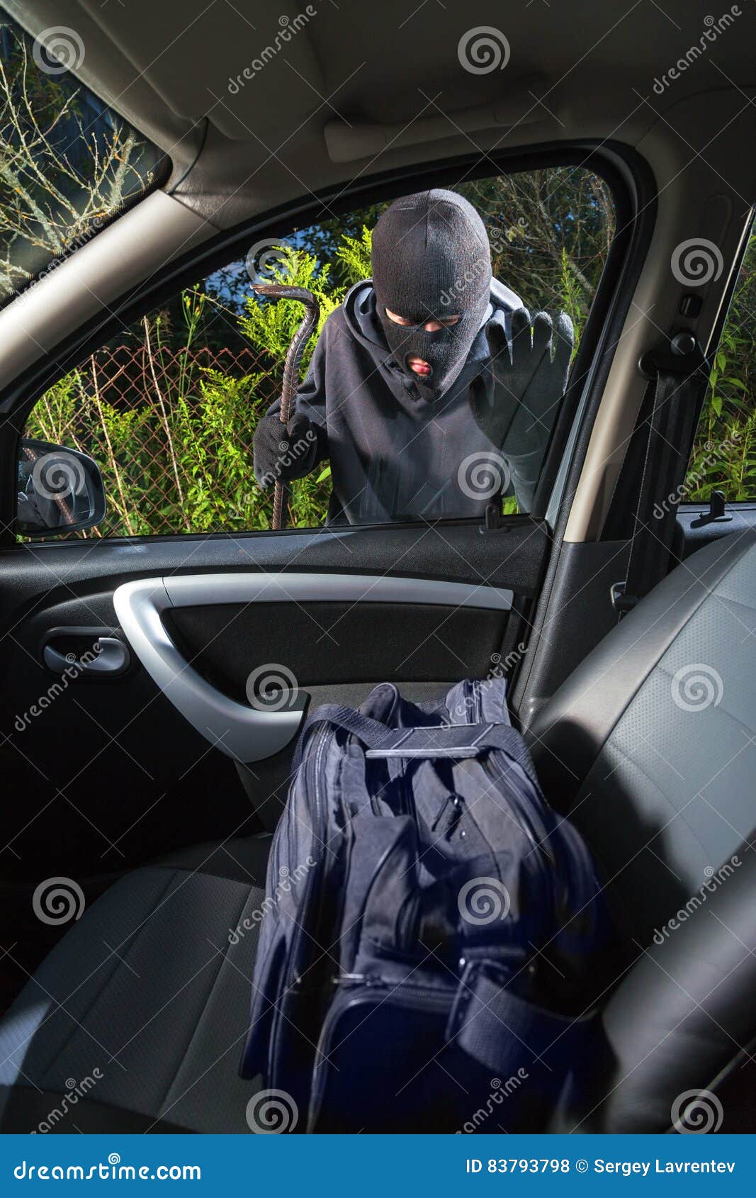 Car thief in a mask stock photo. Image of problems, robber - 83793798