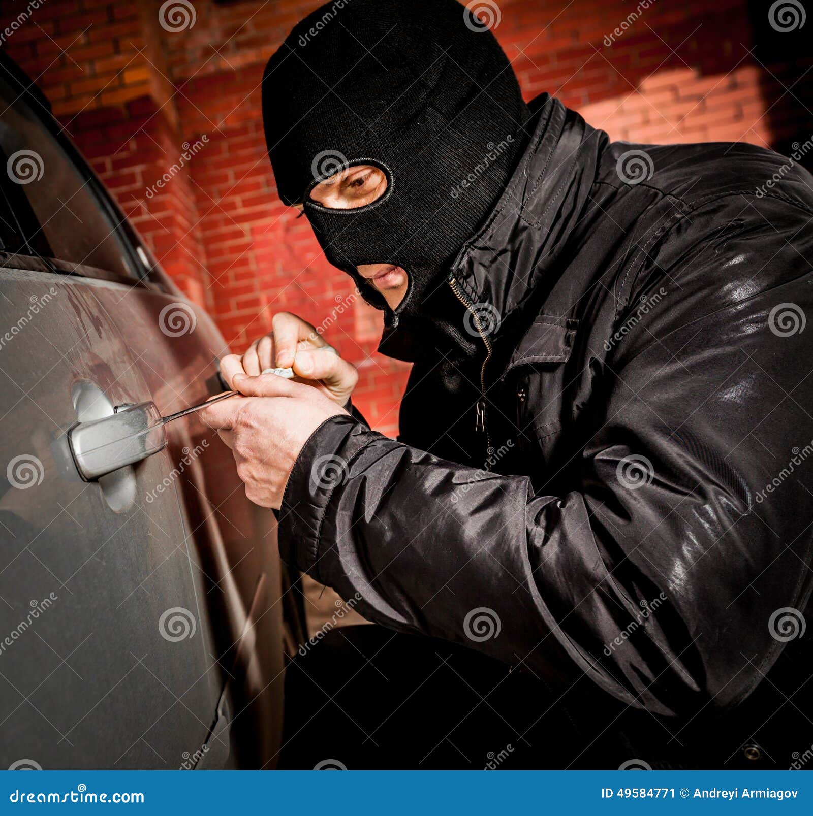 Car thief in a mask. stock image. Image of mischief, male - 49584771