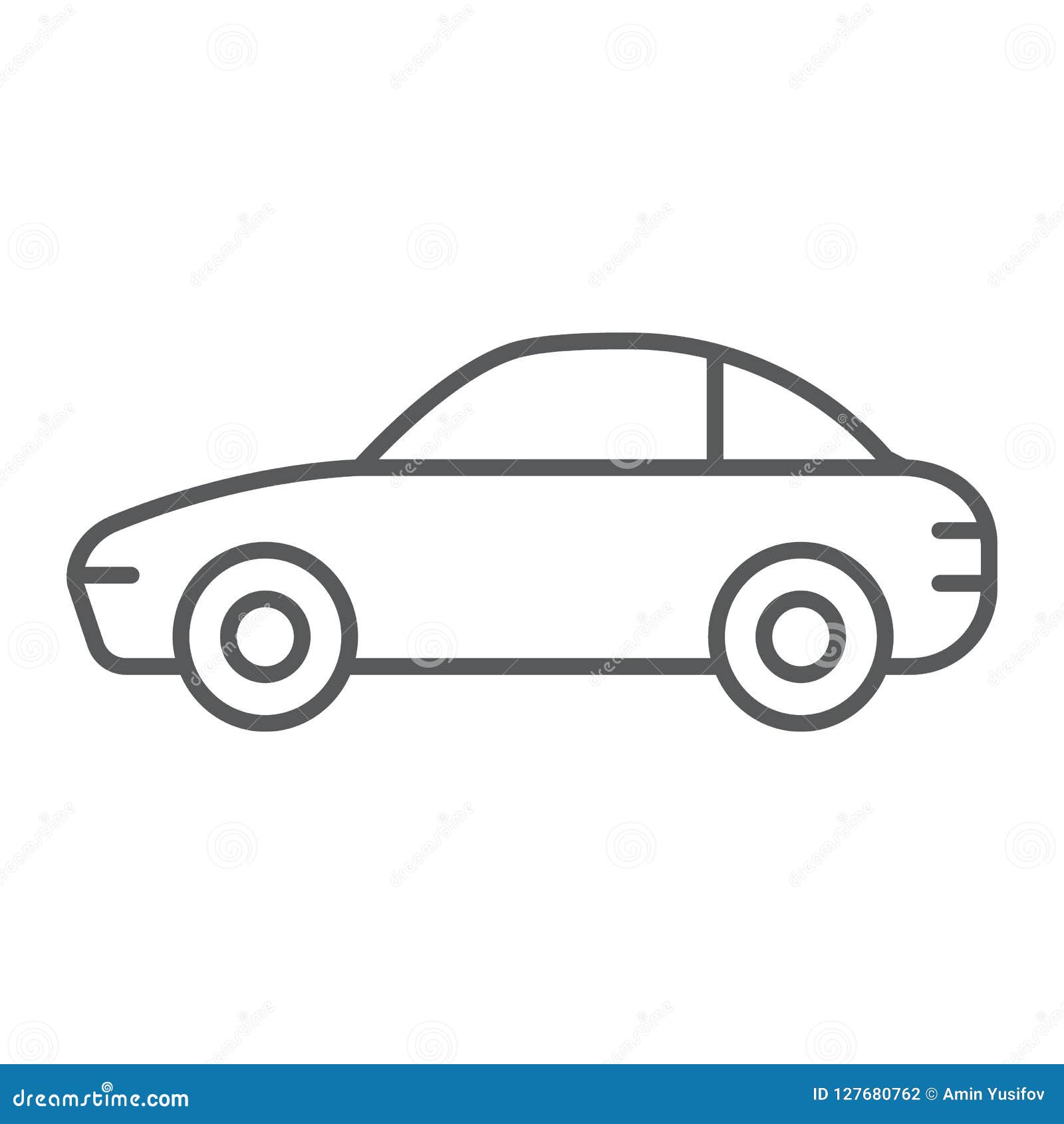 Car Thin Line Icon Traffic And Vehicle Automobile Sign Vector Graphics A Linear Pattern On A