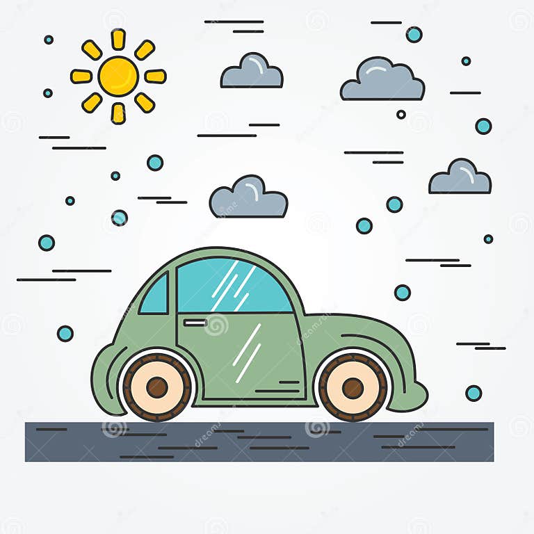 Car. Thin line icon stock vector. Illustration of driving - 62202022