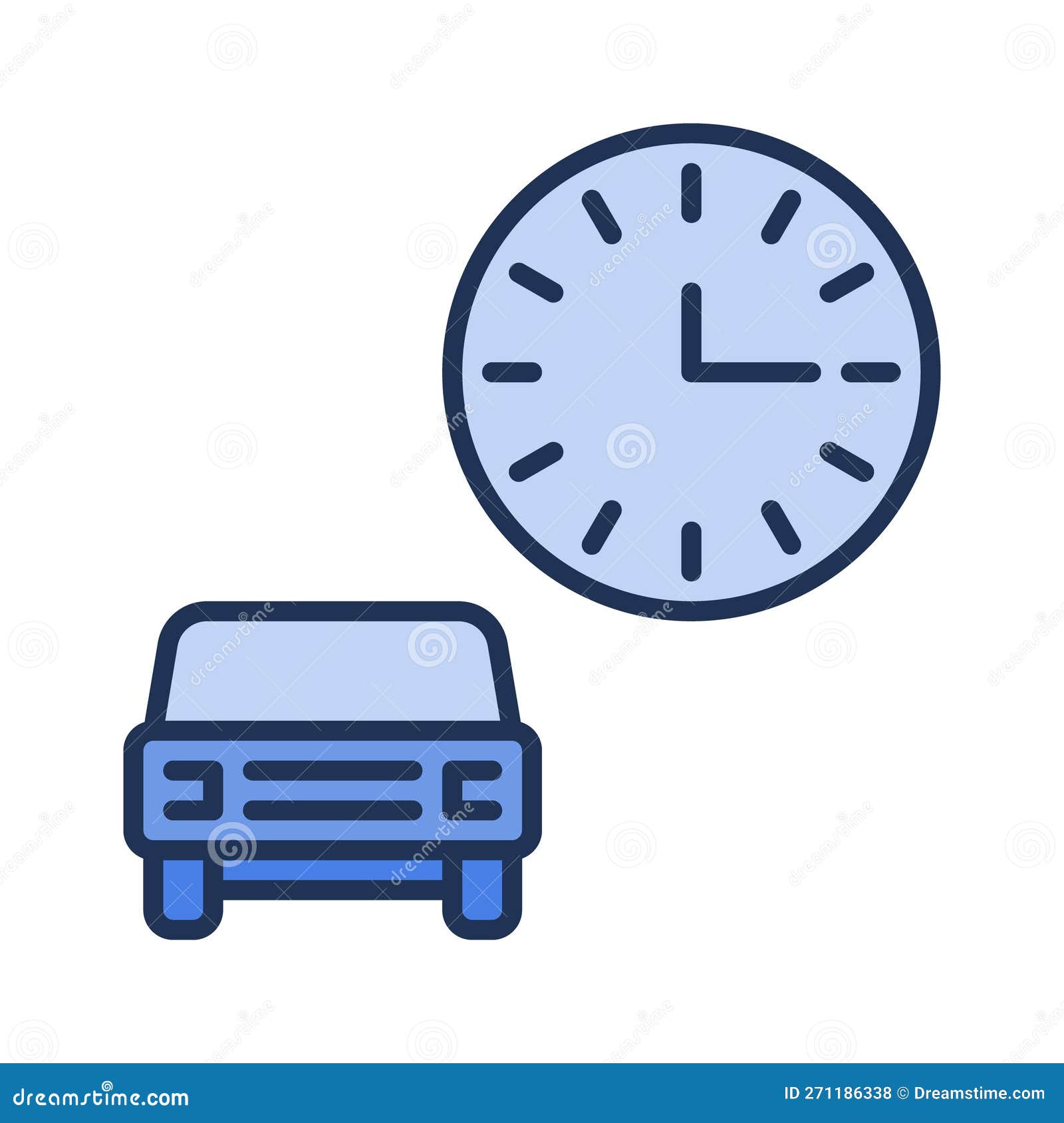 Car and Time Vector Rental Concept Blue Icon Stock Vector ...