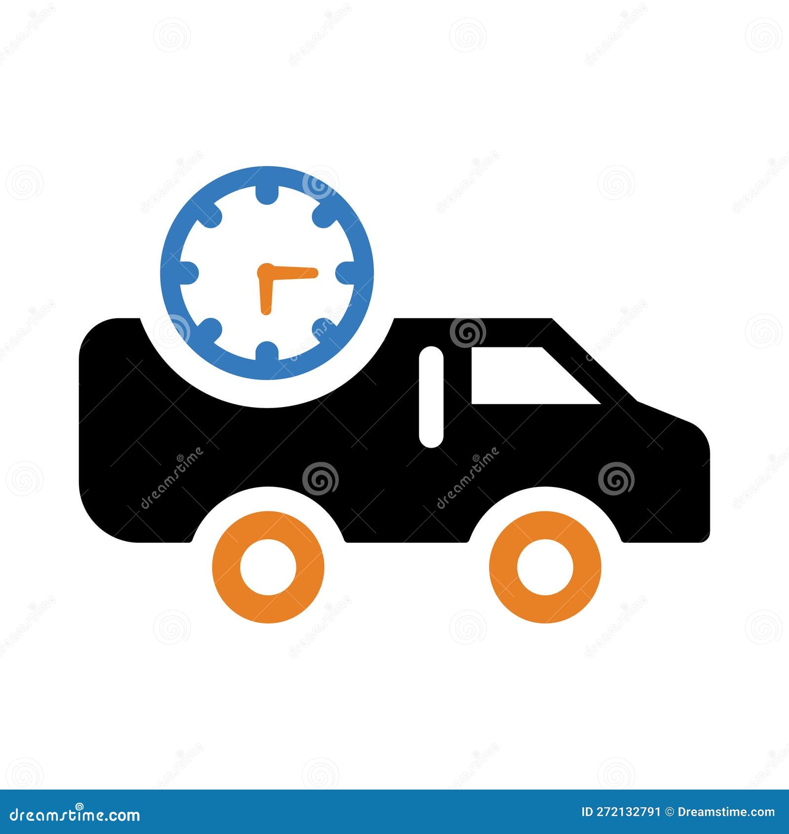 Car, Time, Watch, Clock, Fast, on Time Delivery Icon Stock Illustration ...