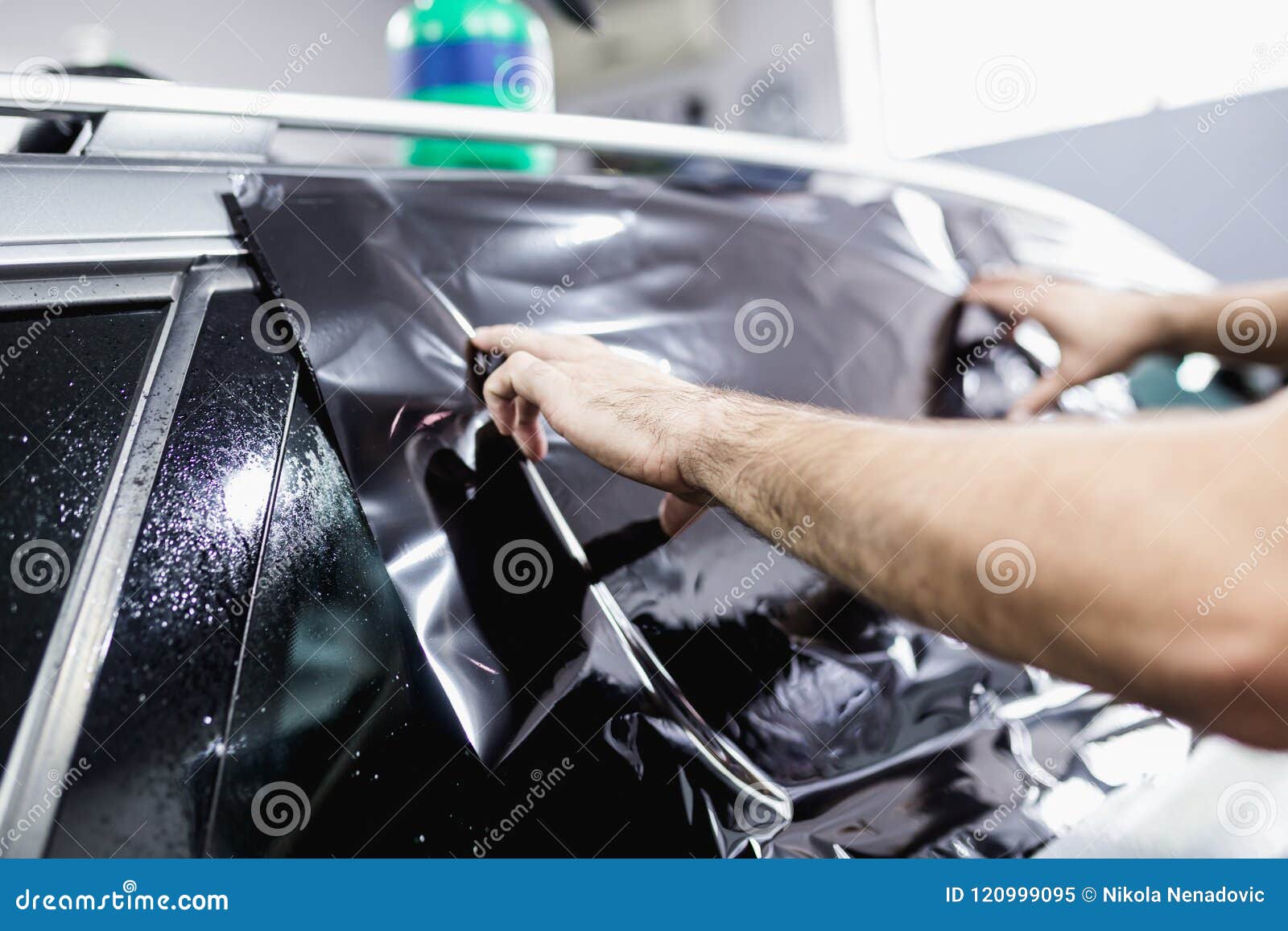 Car Tinting and Foil Installation Stock Image - Image of black, tool ...