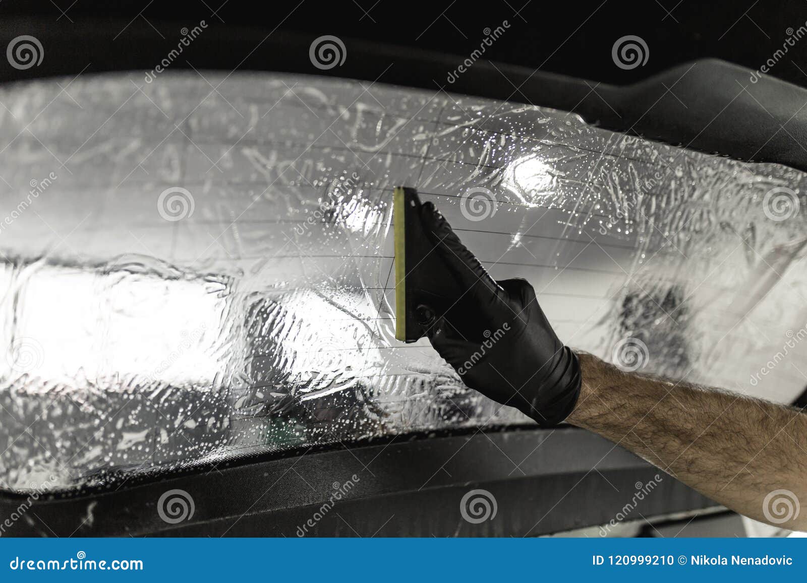 Car Tinting and Foil Installation Stock Photo - Image of process, foil ...