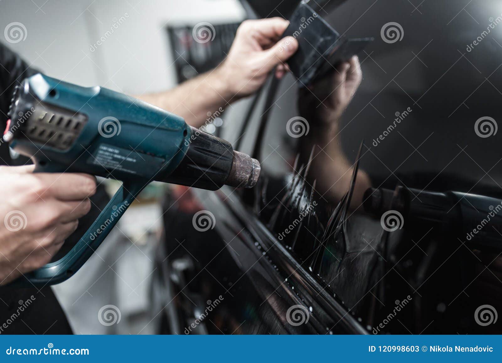 Car Tinting and Foil Installation Stock Image - Image of automobile ...