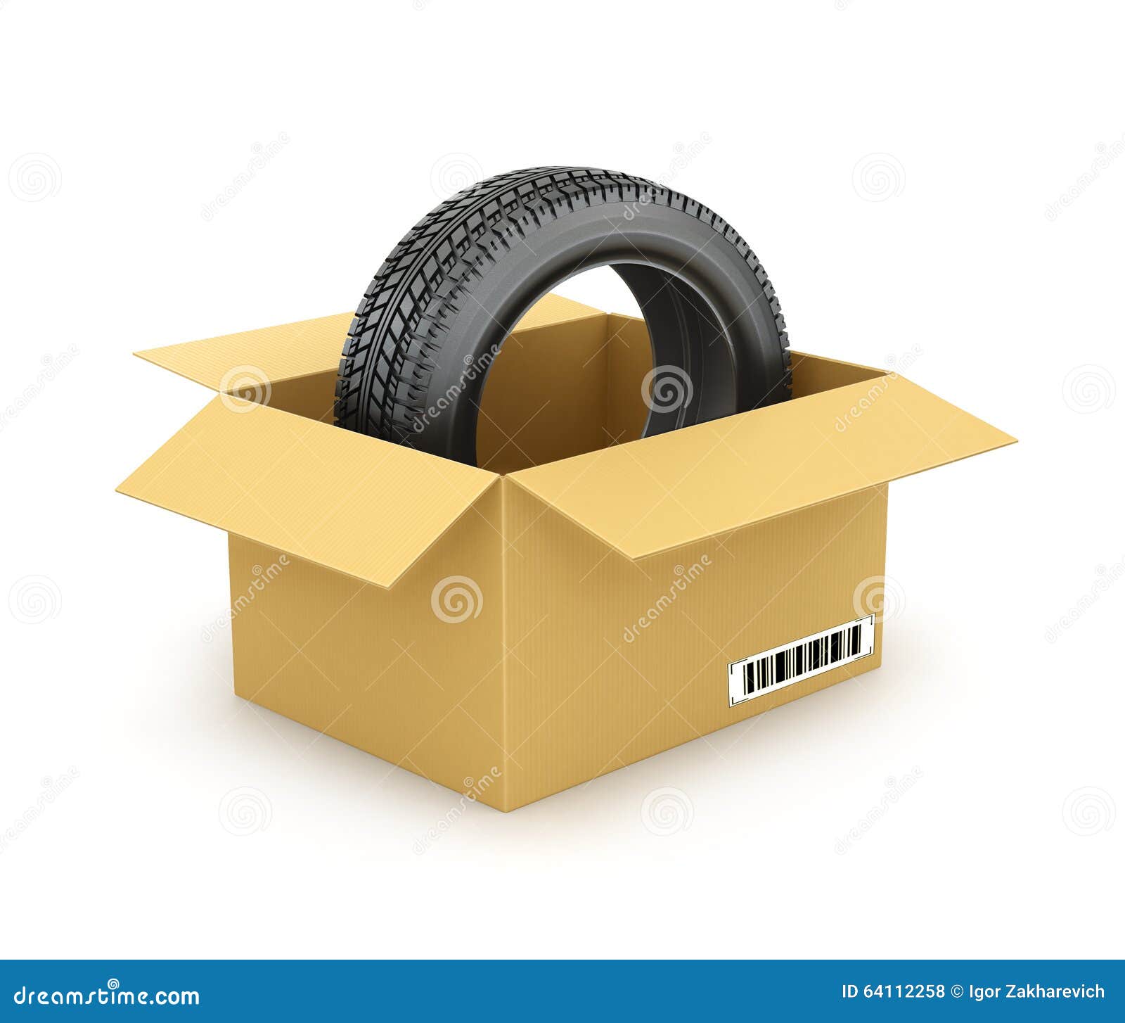 Car tire in a box stock illustration. Illustration of professional ...