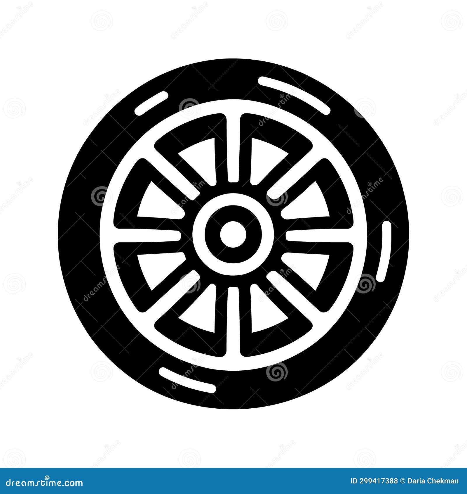 Car Tire Icon, Flat Icon Isolated Stock Vector - Illustration of ...