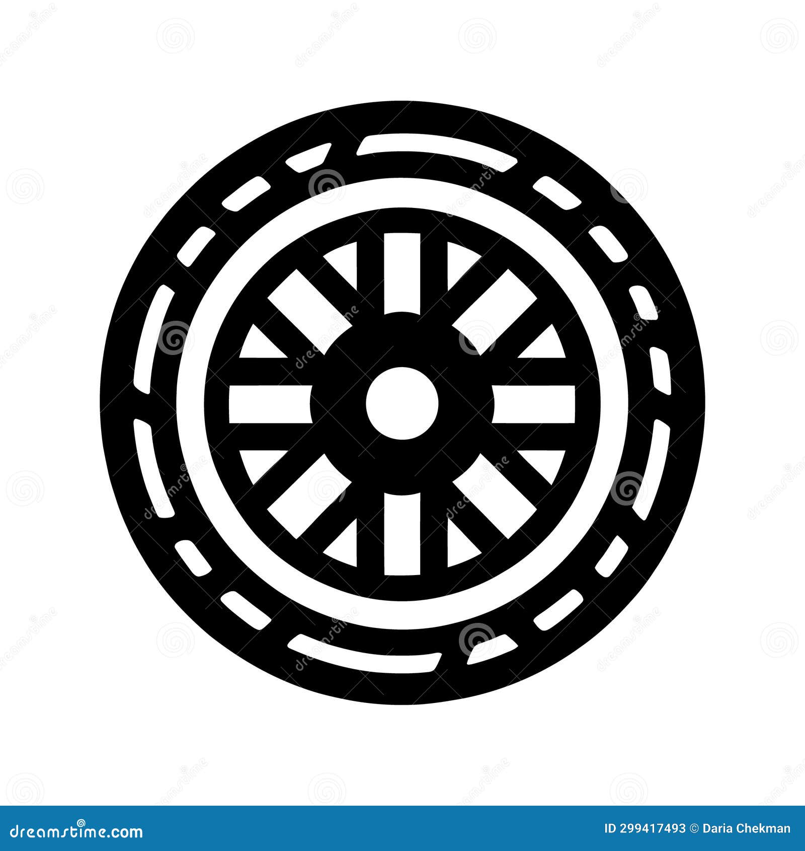 Car Tire Icon, Flat Icon Isolated Stock Vector - Illustration of ...