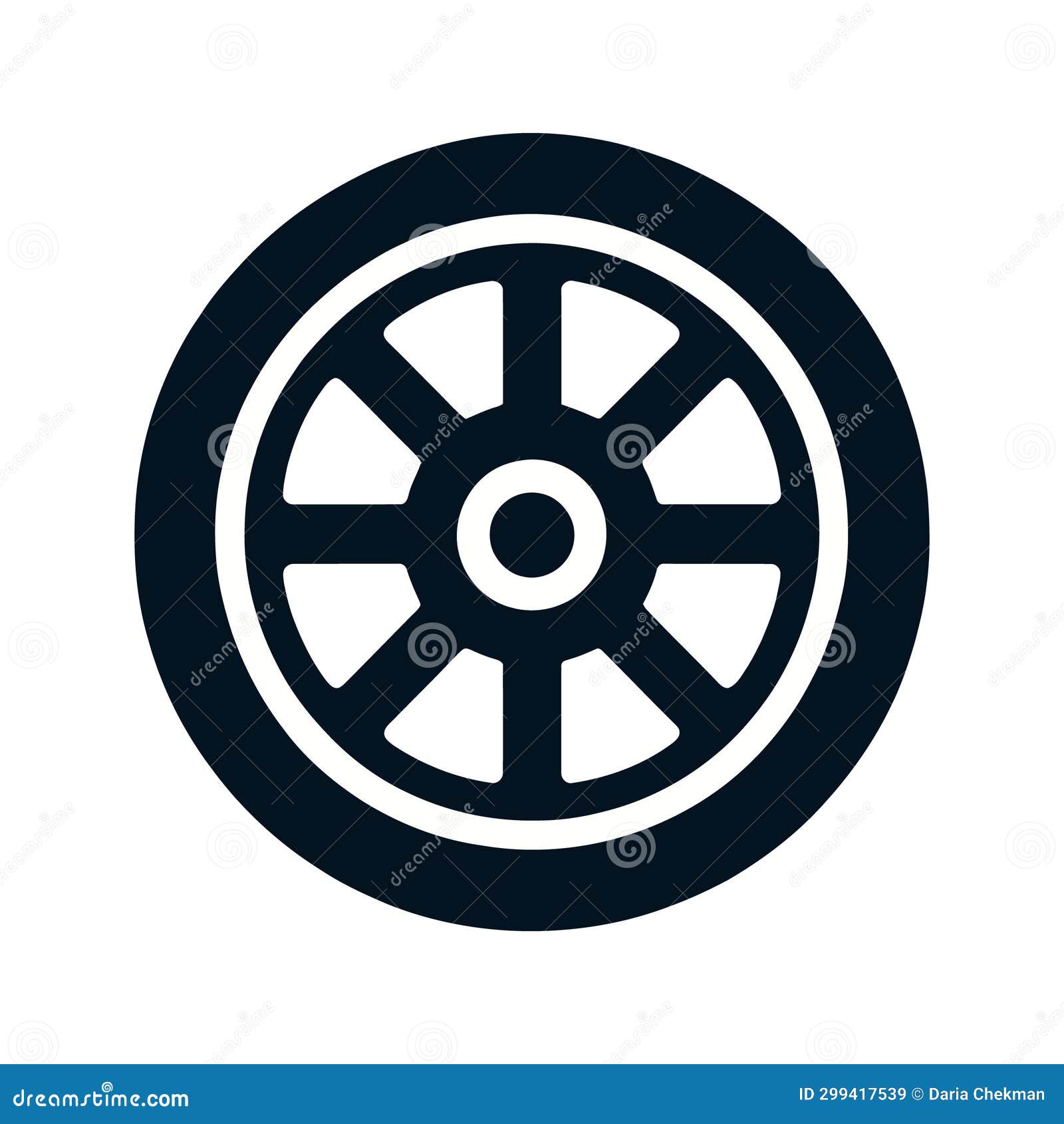 Car Tire Icon, Flat Icon Isolated Stock Illustration - Illustration of ...