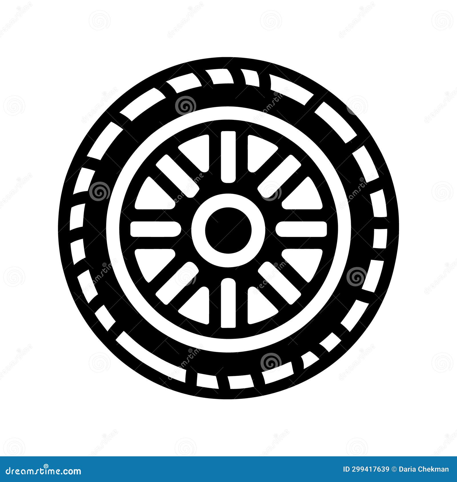 Car Tire Icon, Flat Icon Isolated Stock Illustration - Illustration of ...