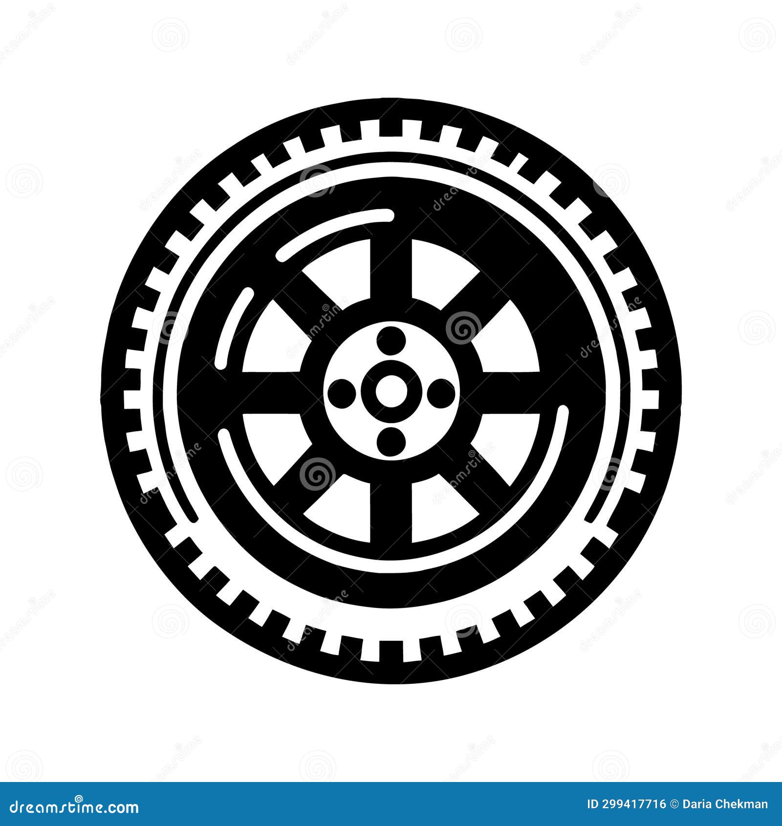 Car Tire Icon, Flat Icon Isolated Stock Vector - Illustration of brake ...