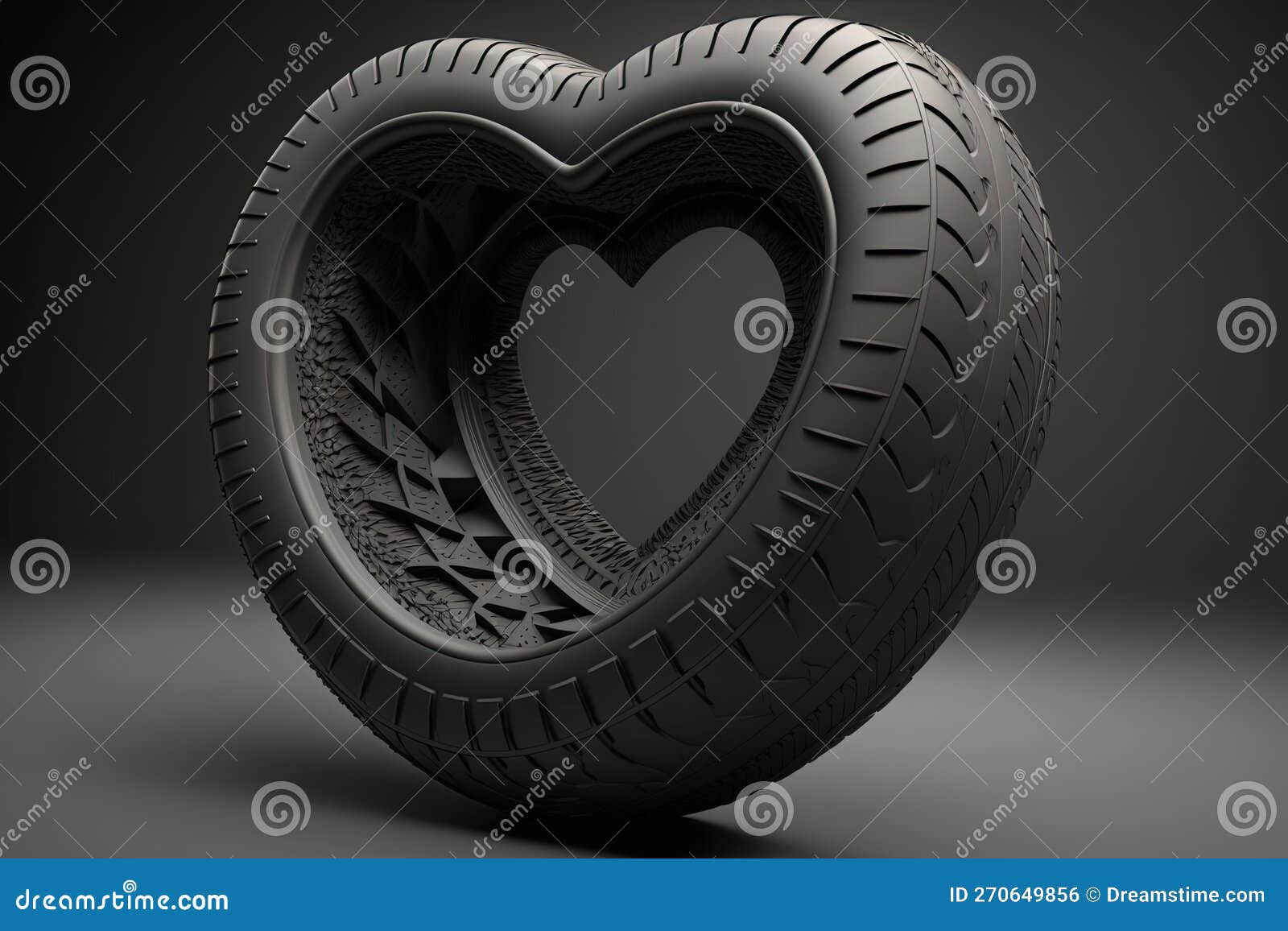 Car Tire in the Shape of a Heart. Generative AI Stock Illustration ...