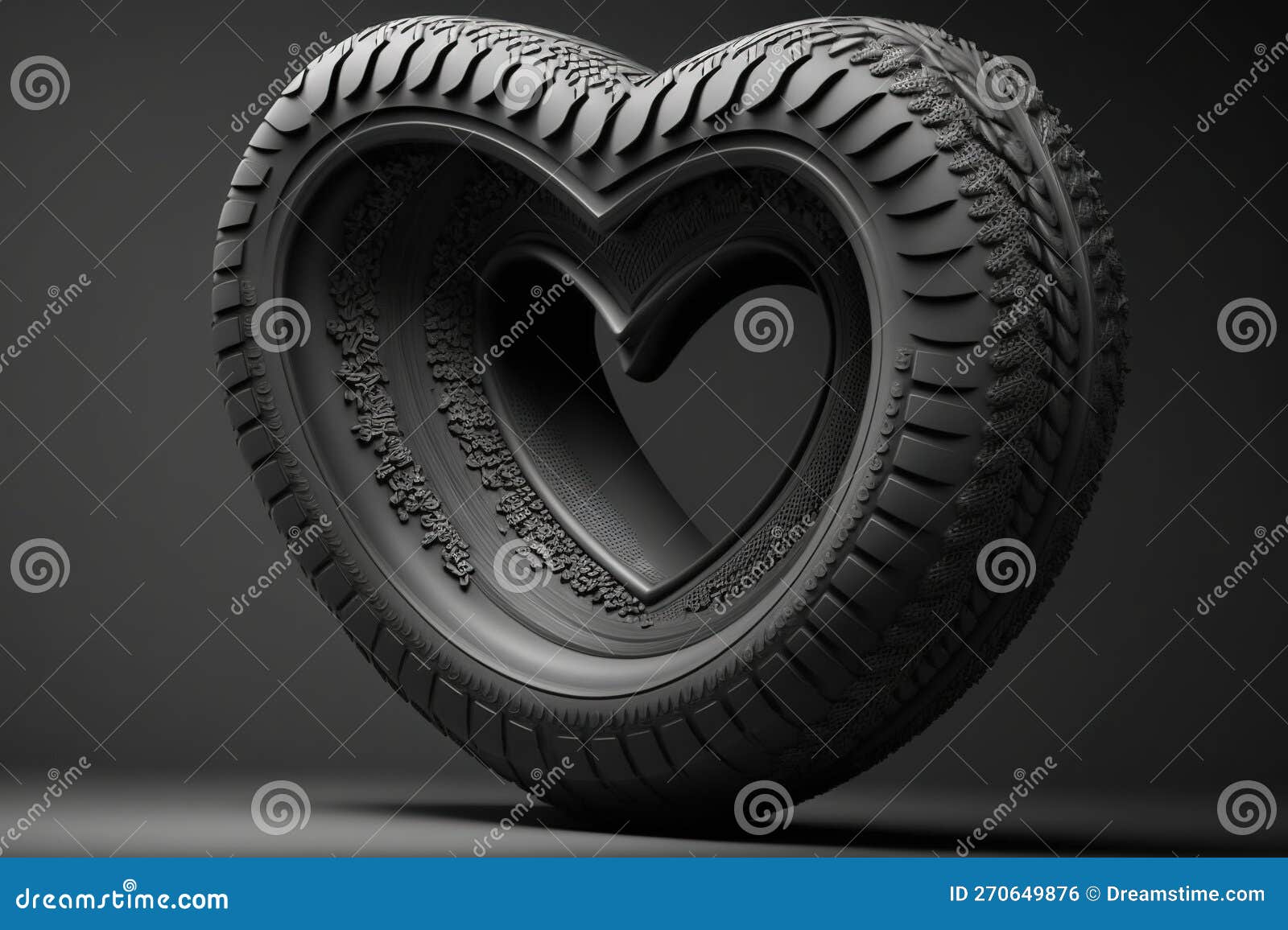 Car Tire in the Shape of a Heart. Generative AI Stock Illustration ...