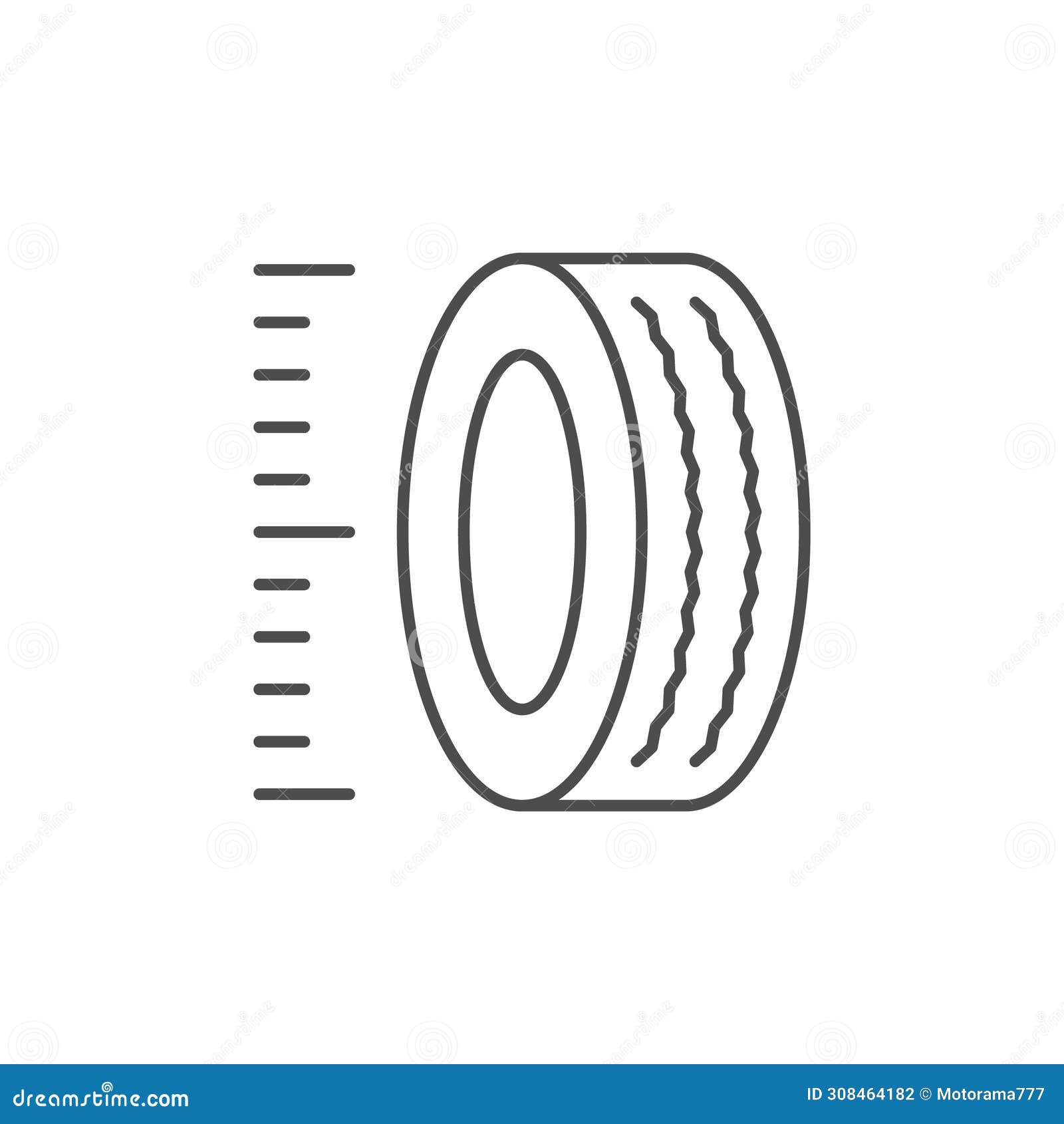 Car tire size line icon stock vector. Illustration of application ...