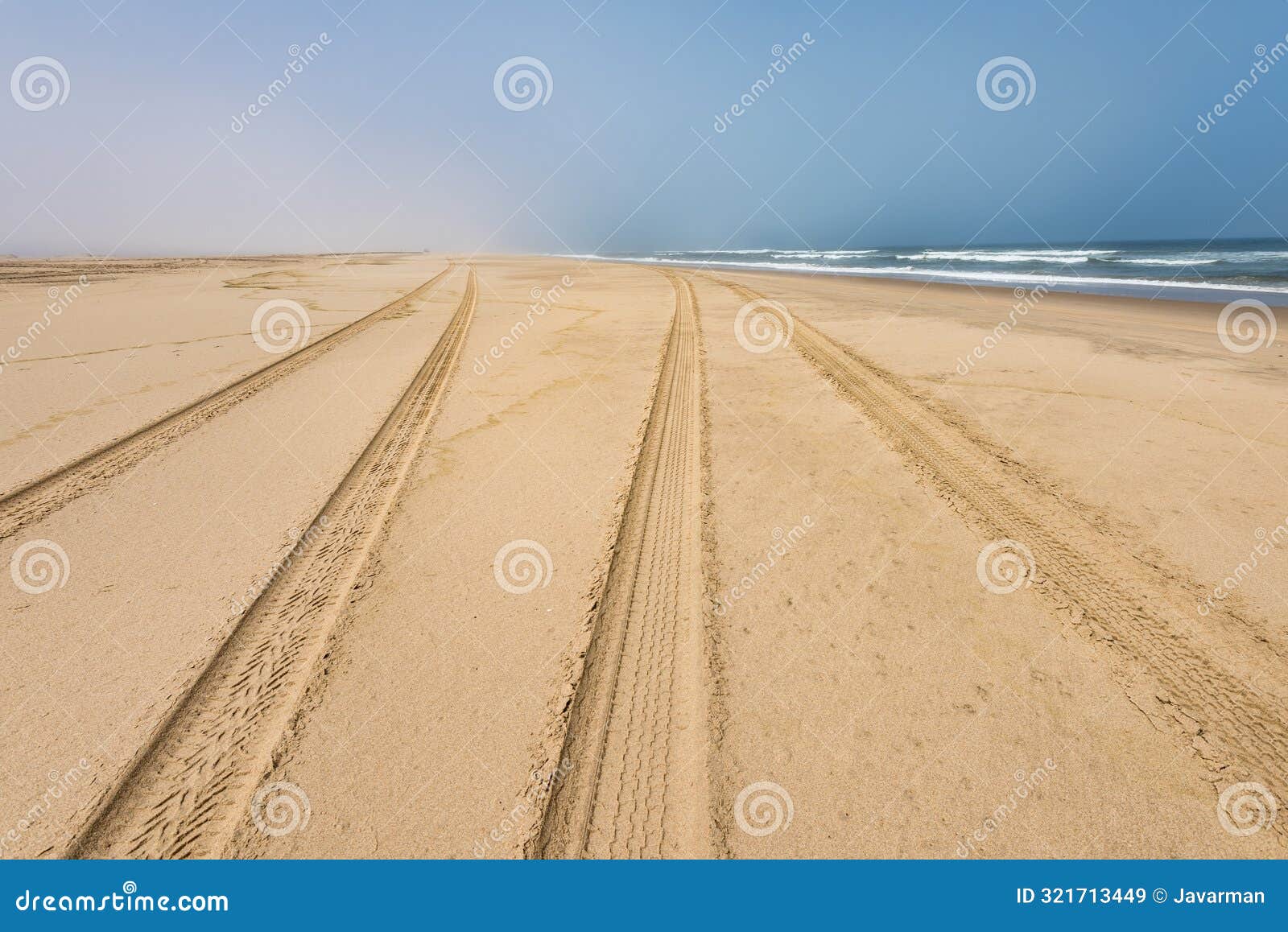 Car Tire Tracks in the Sand of Skeleton Coast, Namibia Stock Image ...