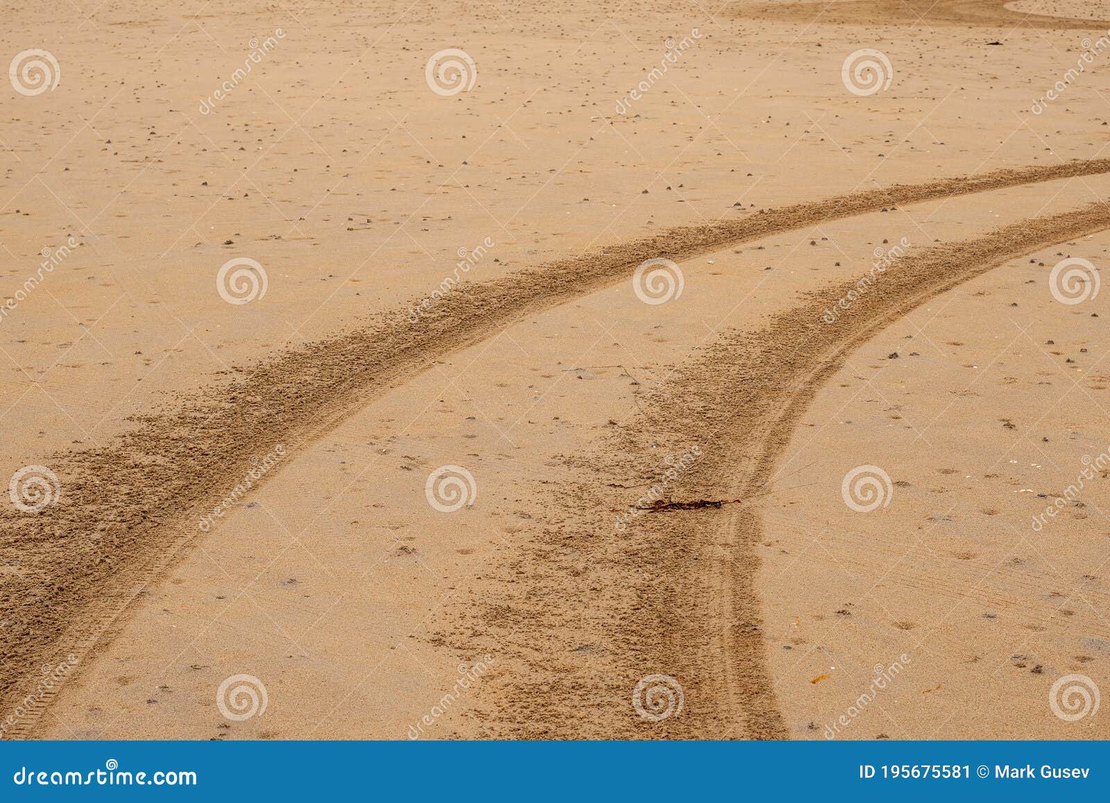 Car tire trail on a sand. stock image. Image of tire - 195675581