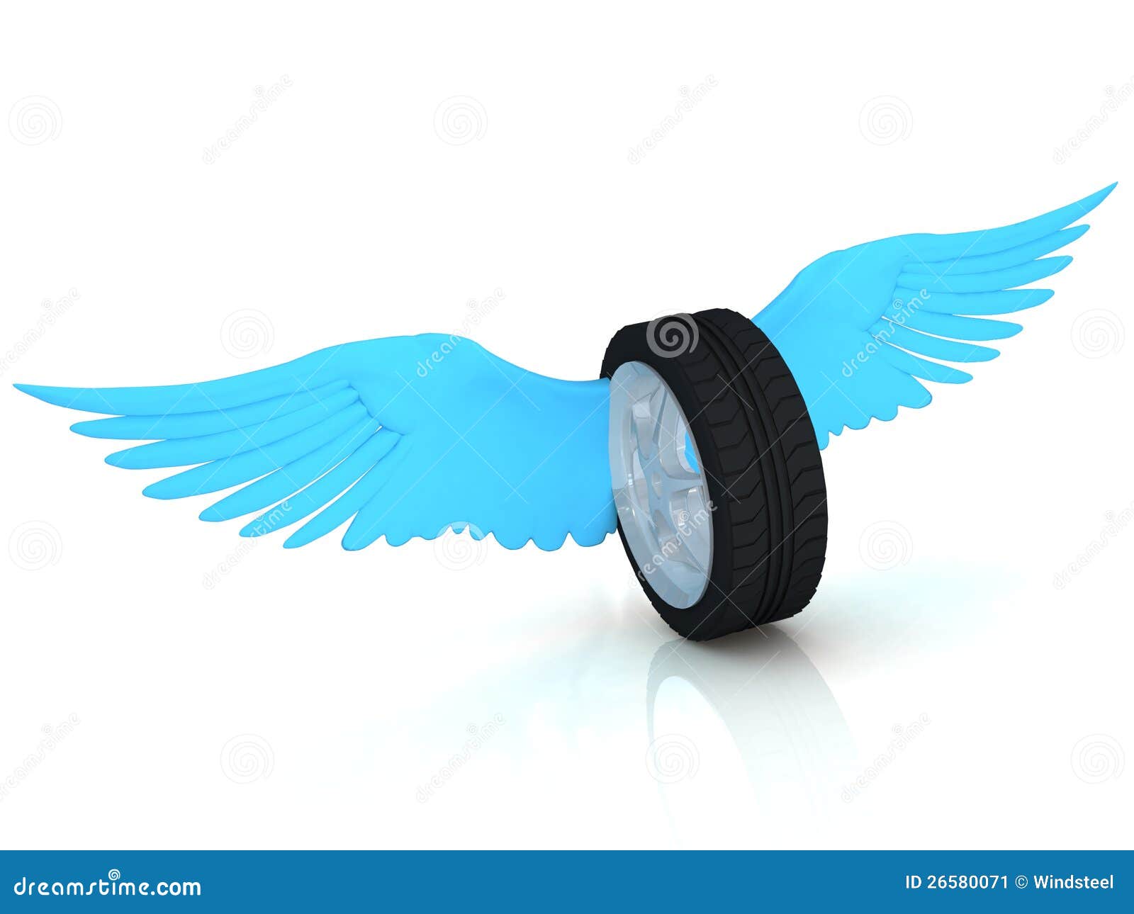 Car tire wheel with wings stock illustration. Illustration of black ...