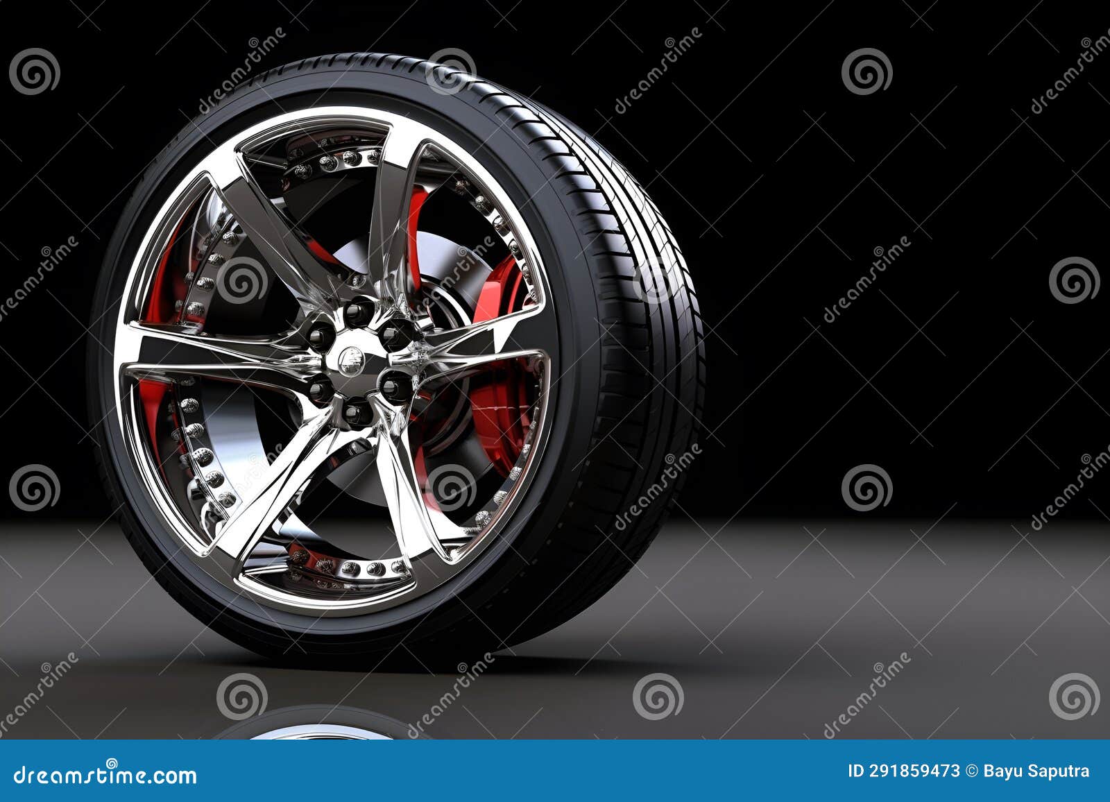 Car Tires With Chrome Rims On A White Background. Royalty-Free Stock ...