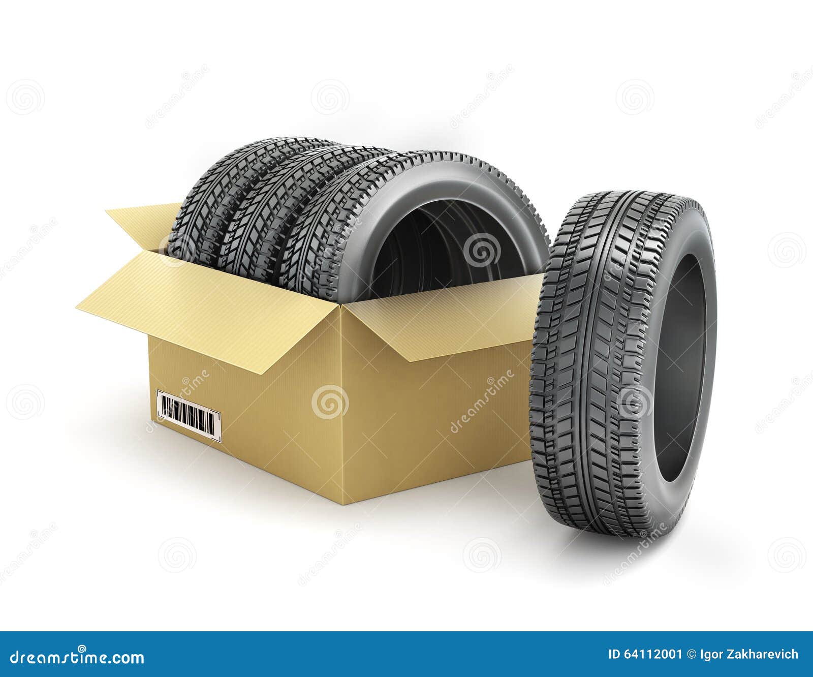 Car tires in a box stock illustration. Illustration of transport - 64112001