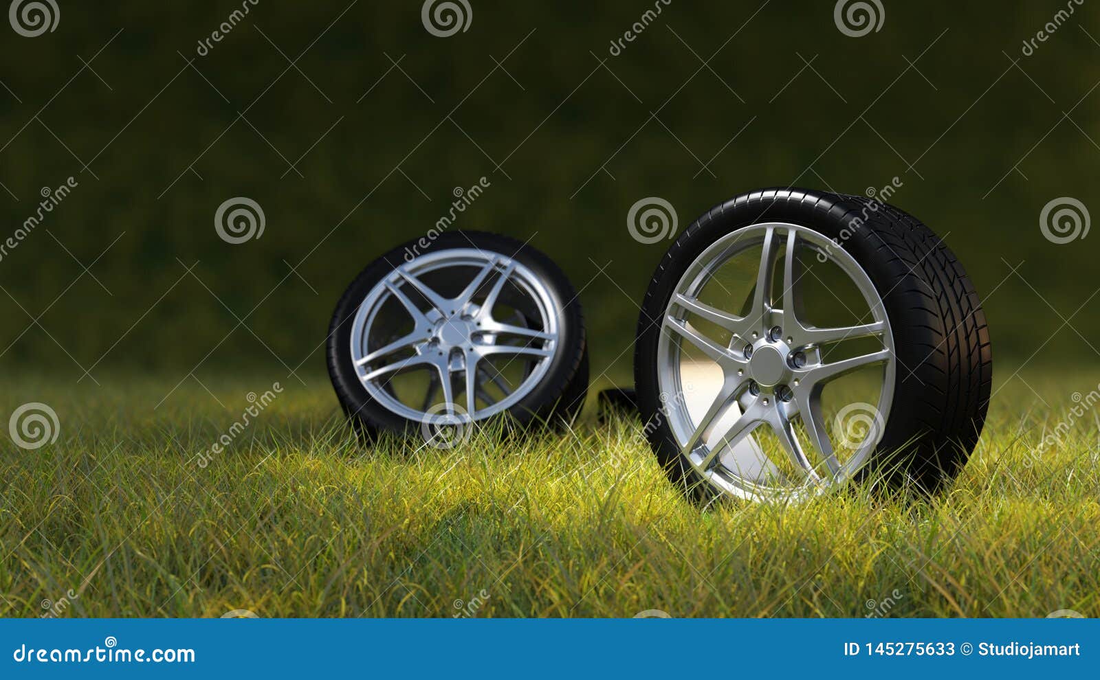 Car Tires and Casting. Tire Fitting Stock Illustration - Illustration ...