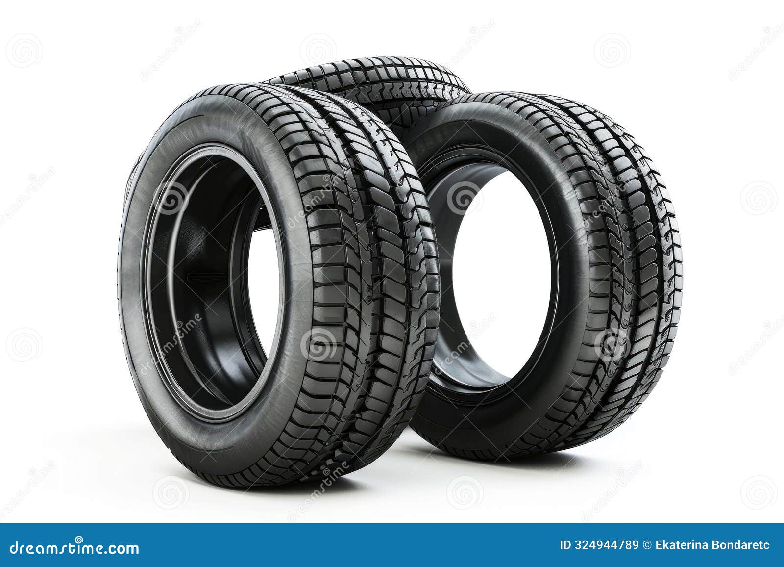 Car Tires With Chrome Rims On A White Background. Royalty-Free Stock ...