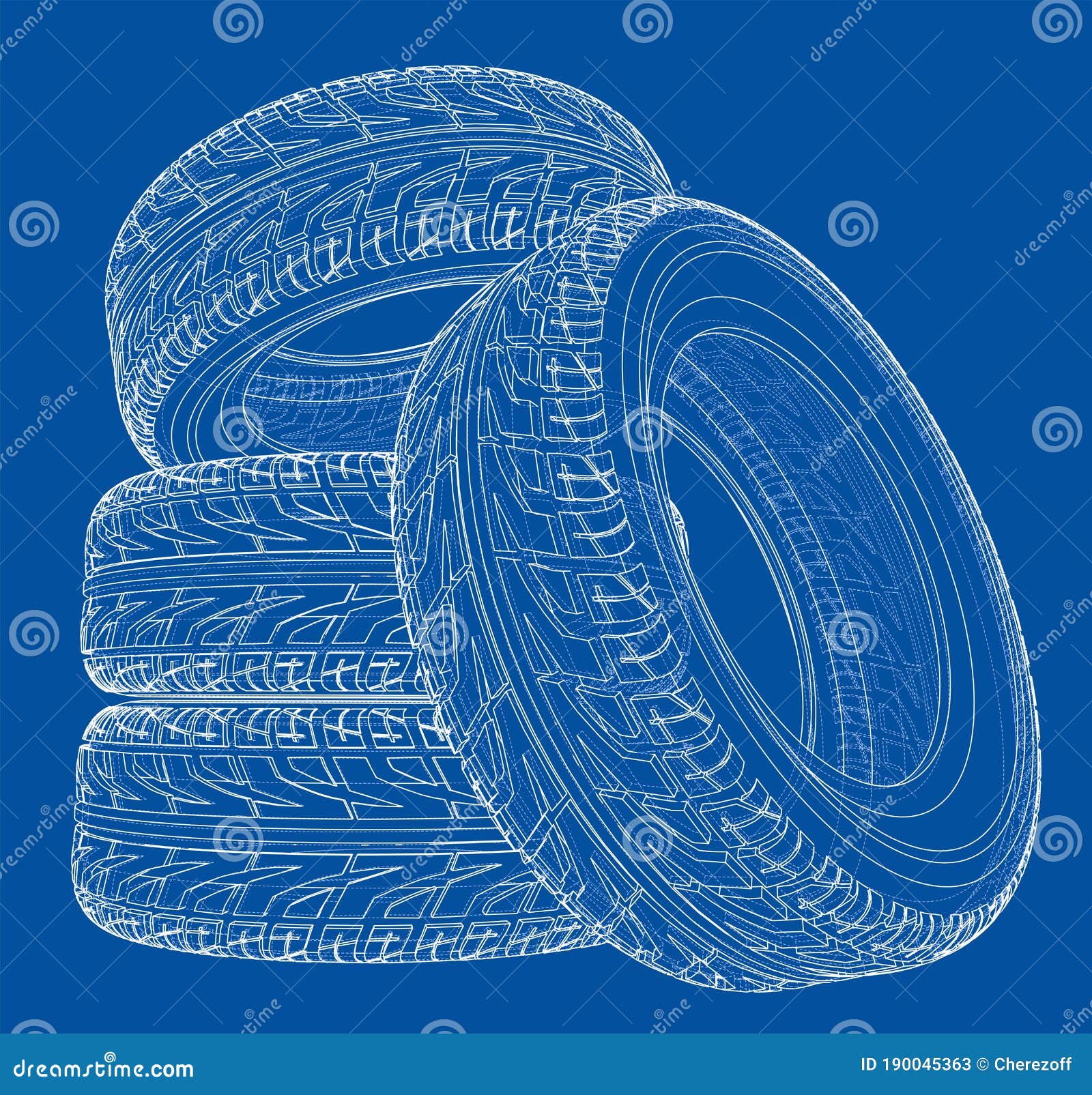 Car tires concept stock illustration. Illustration of design - 190045363