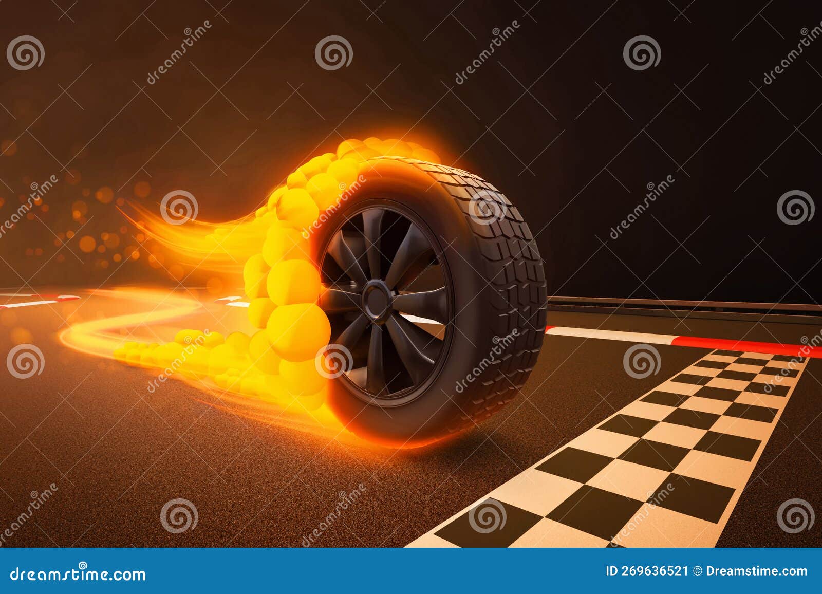 Car Tires on Race Track 3d Illustrations Stock Illustration ...