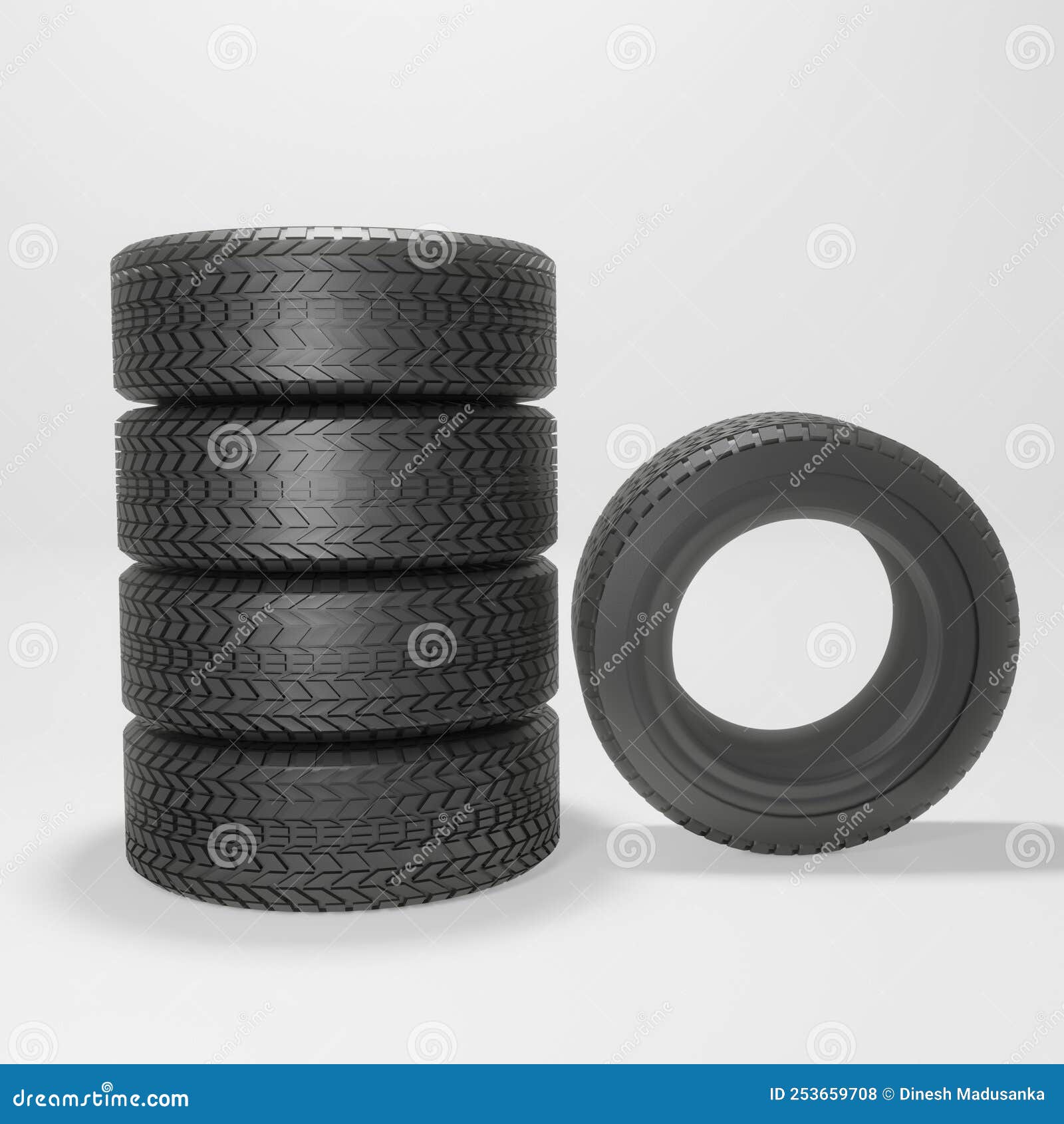 Car Tires Realistic 3d Design Stock Illustration - Illustration of ...