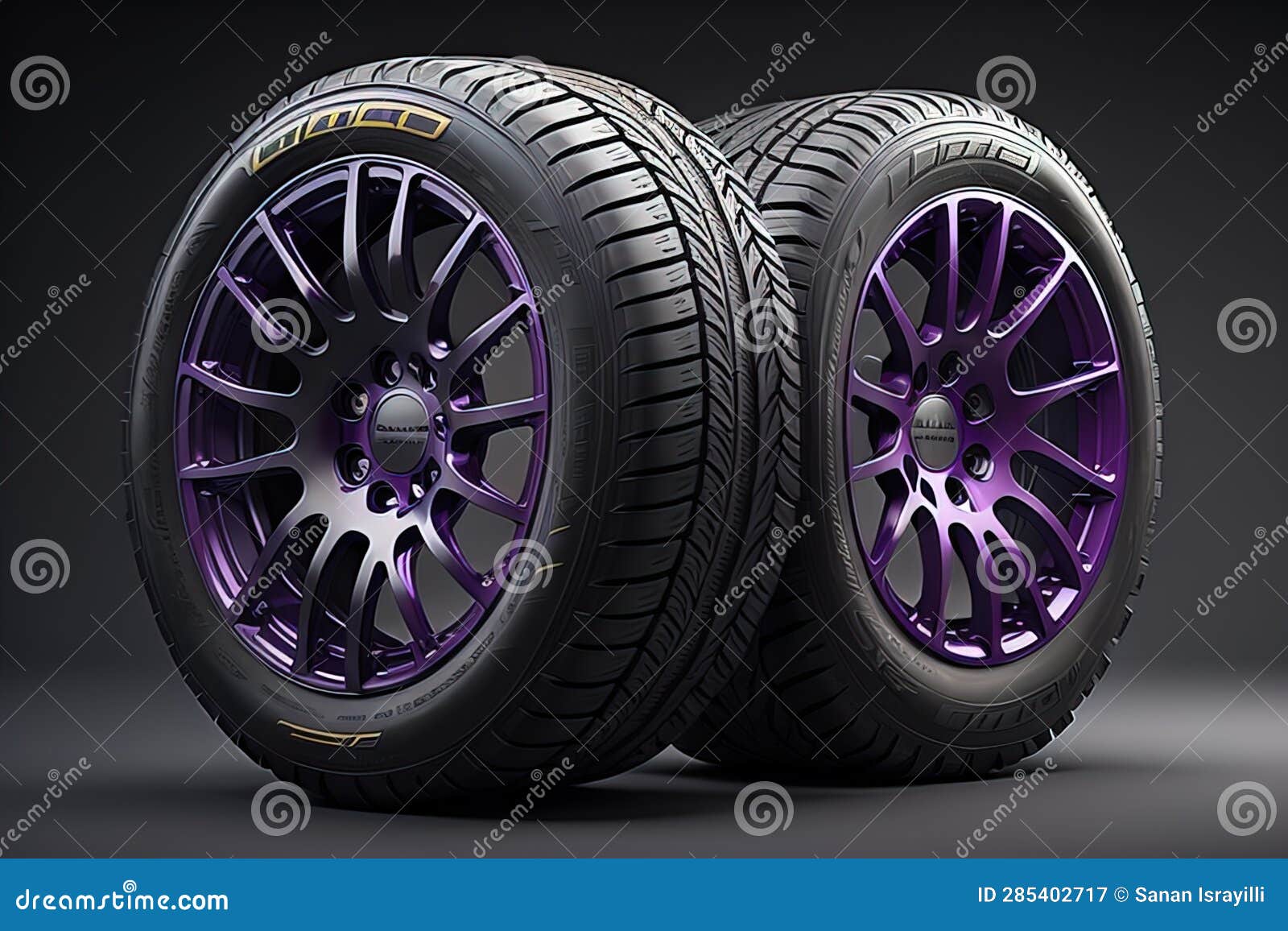 Car Tires on a Solid Color Background. Ai Generative Stock Illustration ...