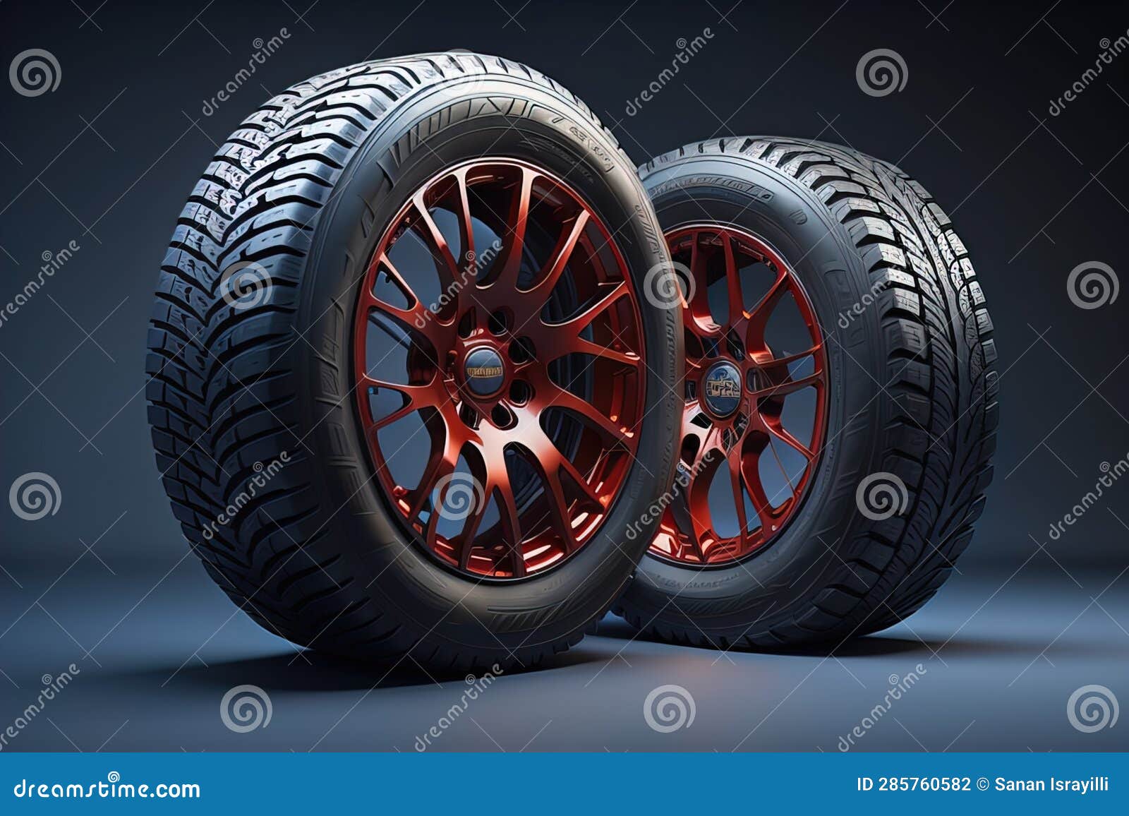 Car Tires on a Solid Color Background. Ai Generative Stock Photo ...