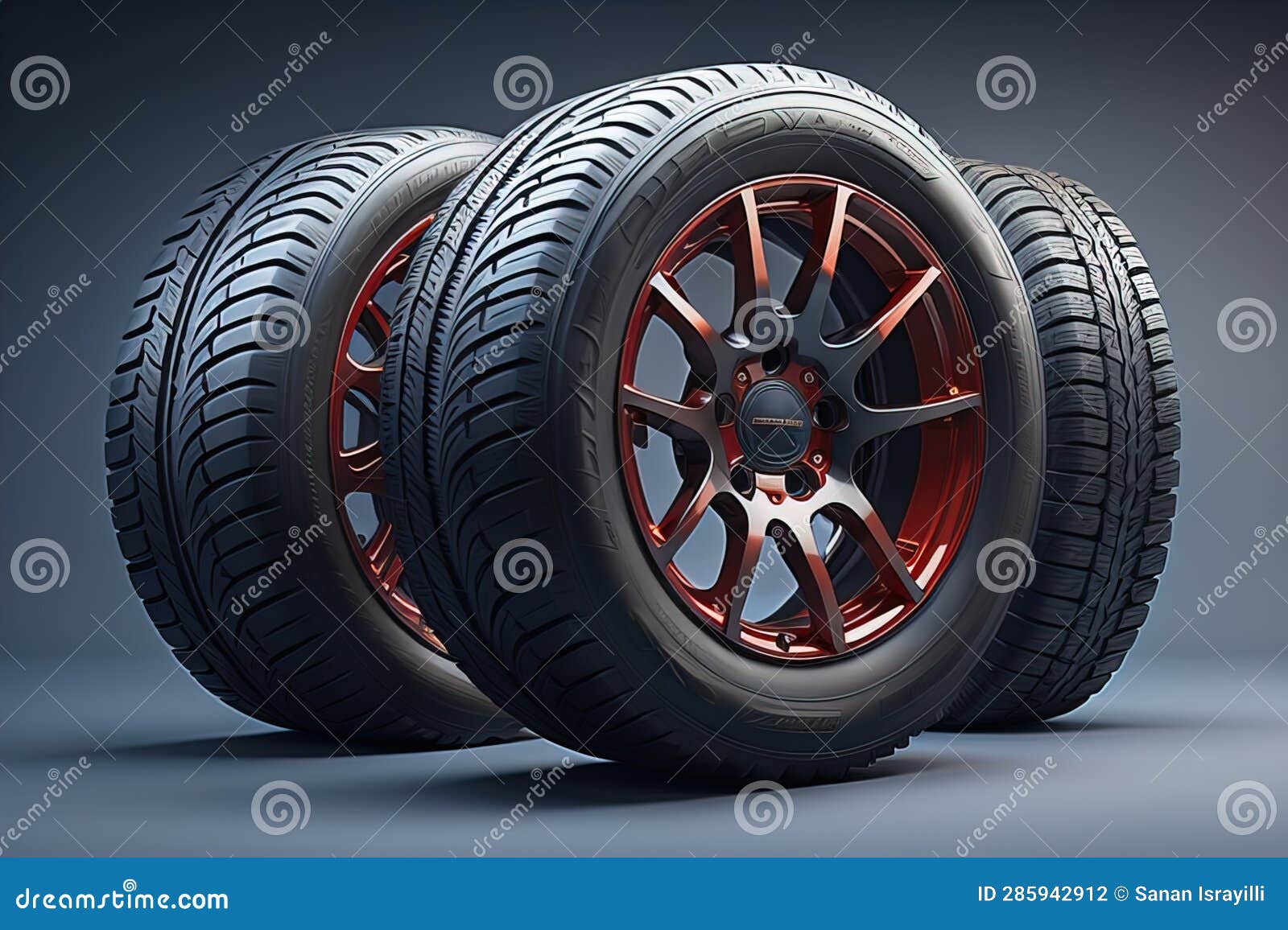 Car Tires on a Solid Color Background. Ai Generative Stock Photo ...