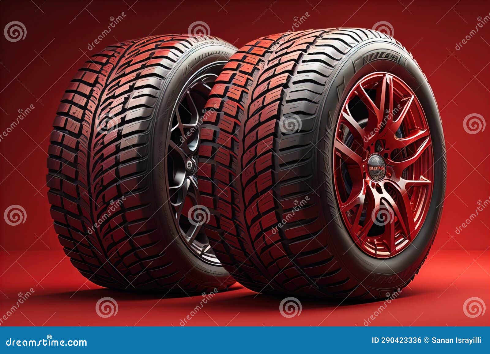 Car Tires on a Solid Color Background. Ai Generative Stock Photo ...