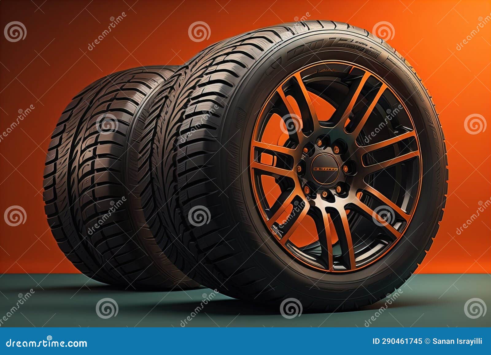 Car Tires on a Solid Color Background. Ai Generative Stock Image ...