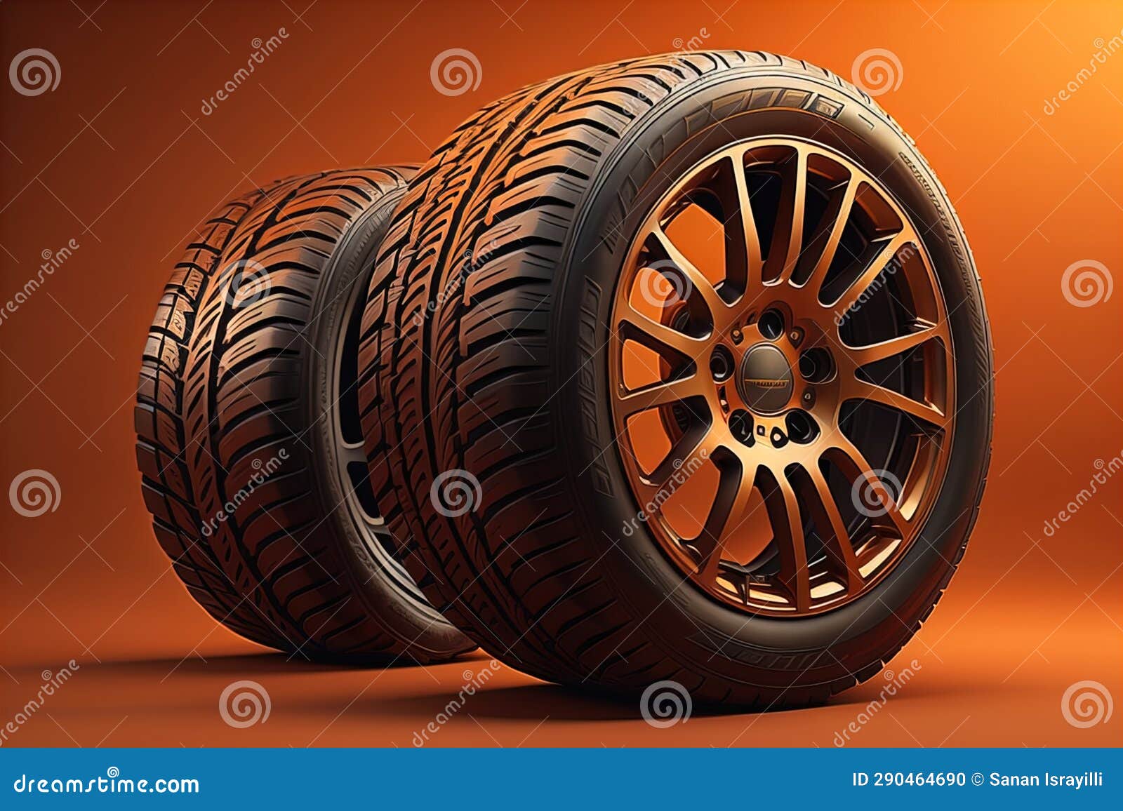 Car Tires on a Solid Color Background. Ai Generative Stock Photo ...