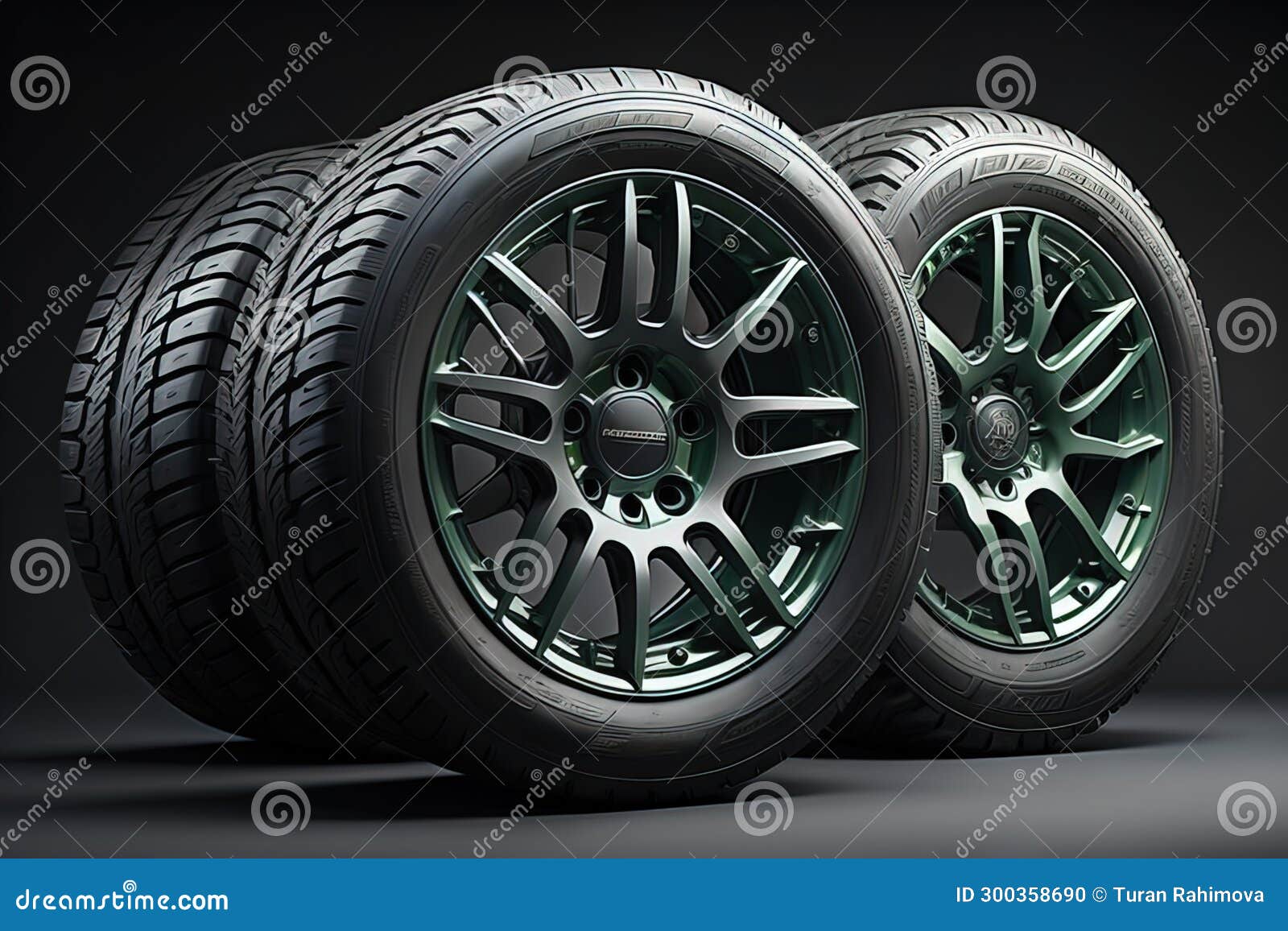 Car Tires on a Solid Color Background. Ai Generative Stock Illustration ...