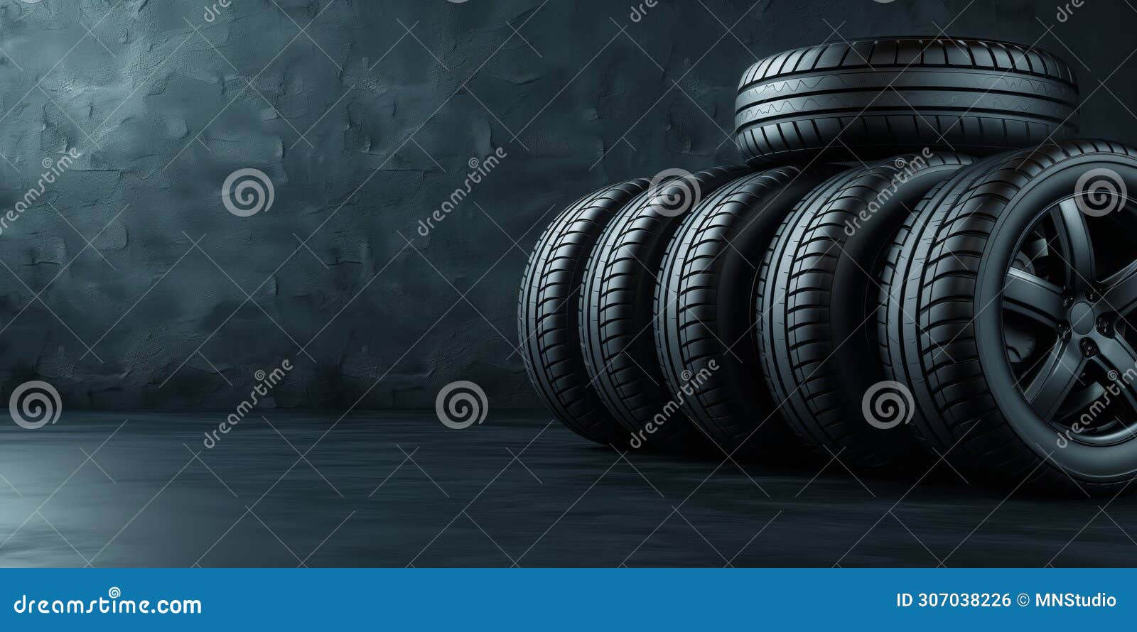Car Tires in a Stack, on Solid Background, with Copy Space Stock ...