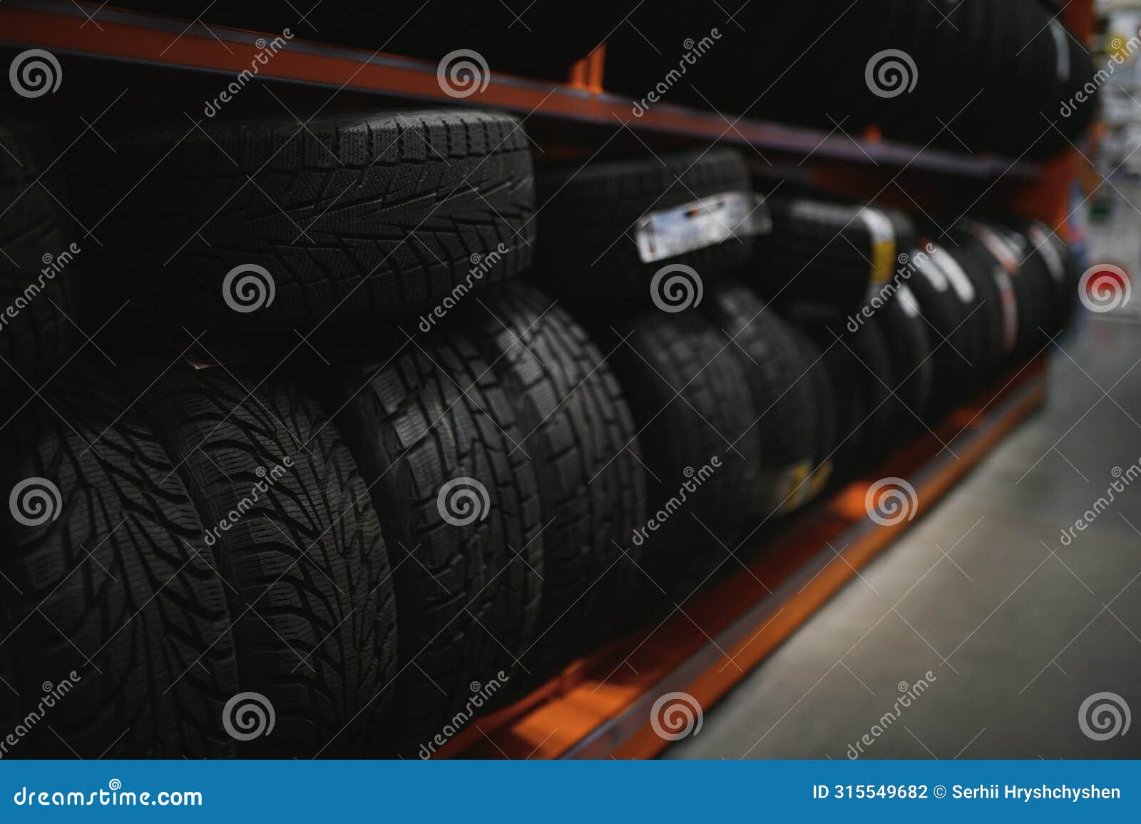 Car Tires at Warehouse in Tire Store Stock Photo - Image of round ...