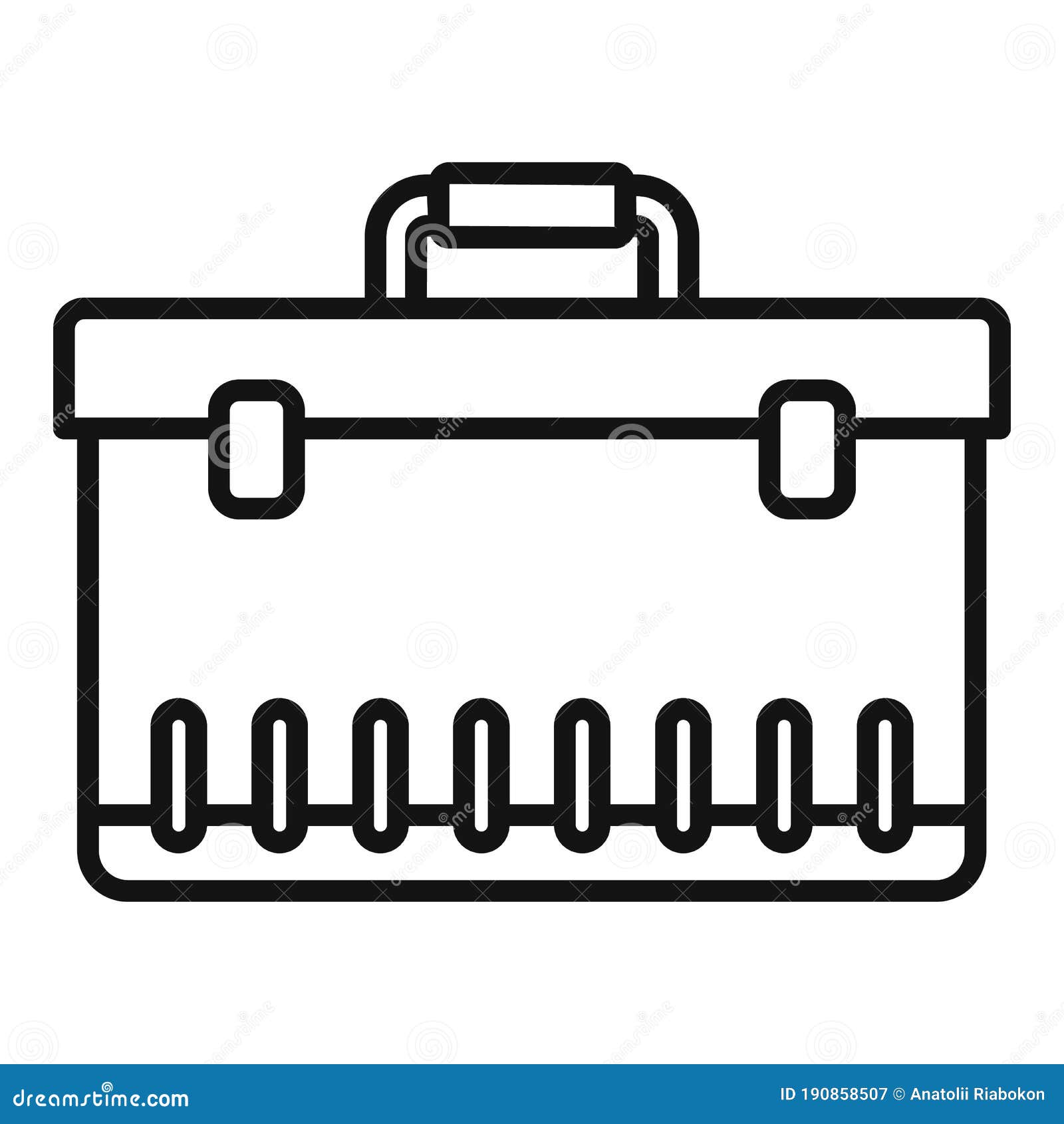 Car Tool Box Icon, Outline Style Stock Vector - Illustration of line ...