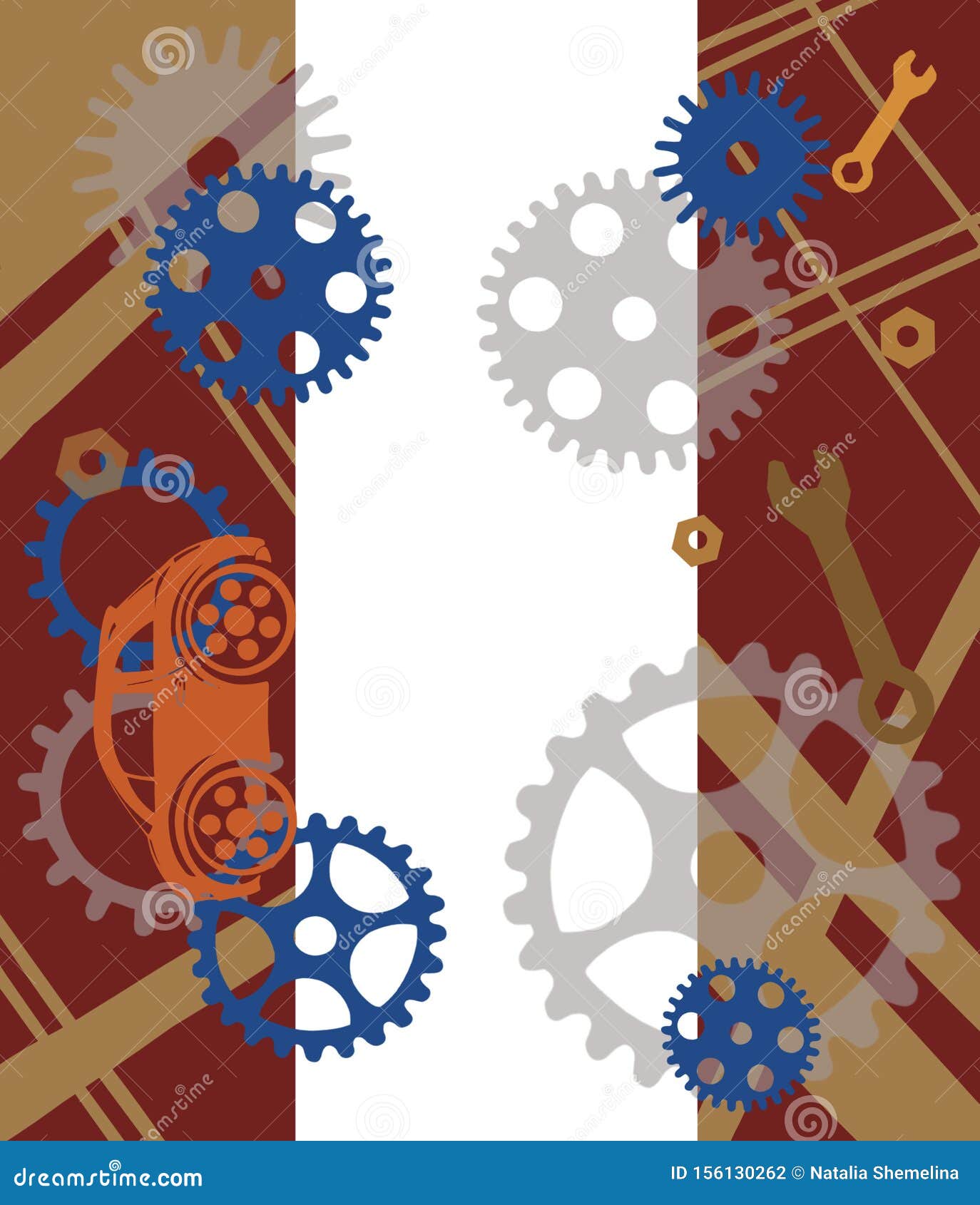 The Car and the Tools Design of the Template Stock Illustration ...