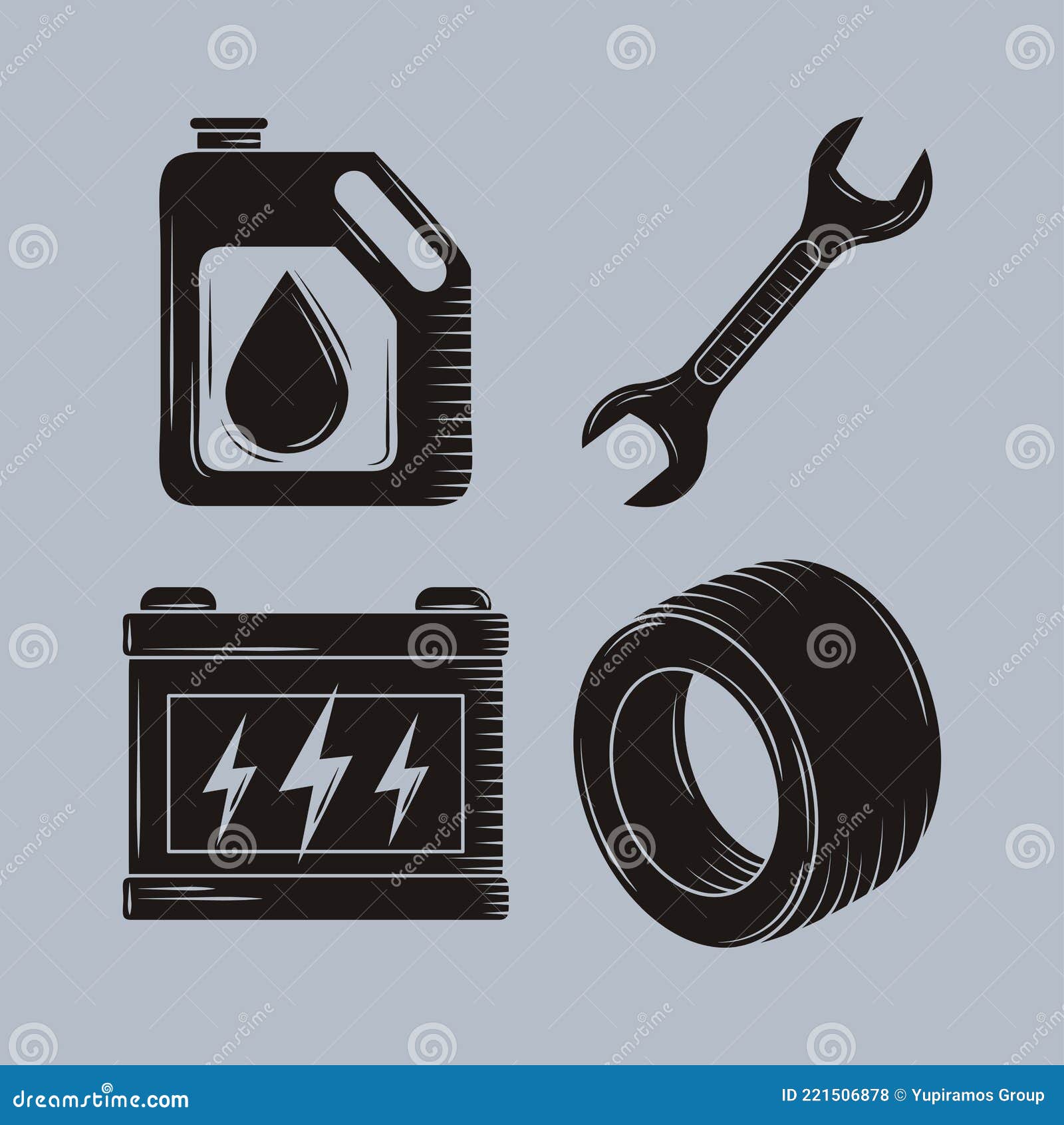 Car service set stock vector. Illustration of motor - 221506878