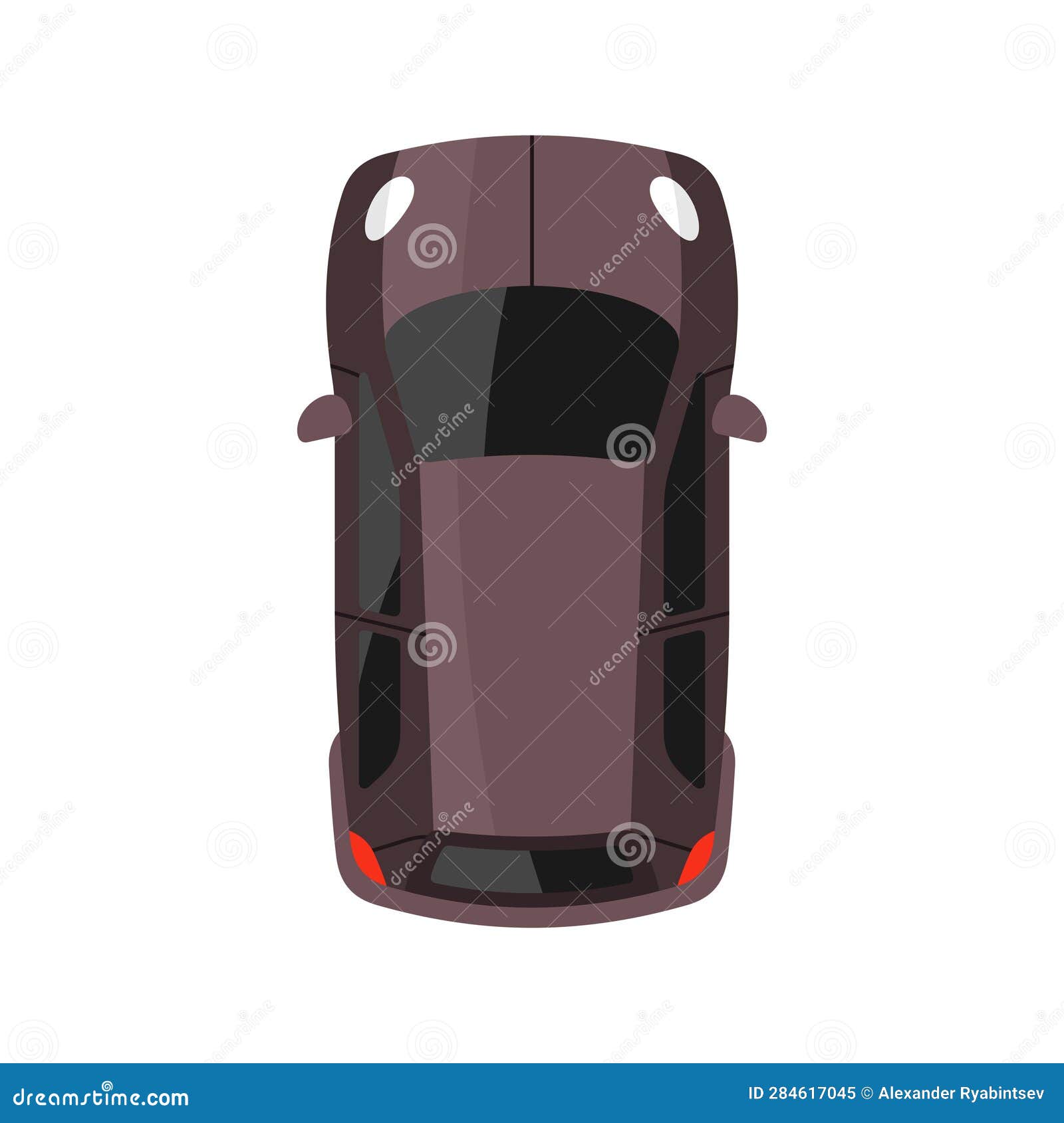 Car Top View Vector Illustration. Sedan Car Illustration. Stock Vector ...