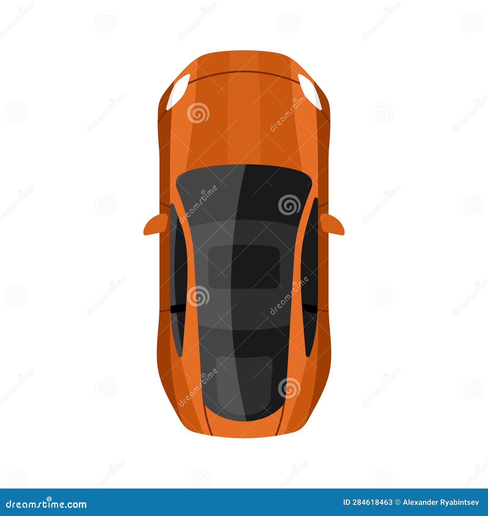Car Top View Vector Illustration. Sedan Car Illustration. Stock Vector ...