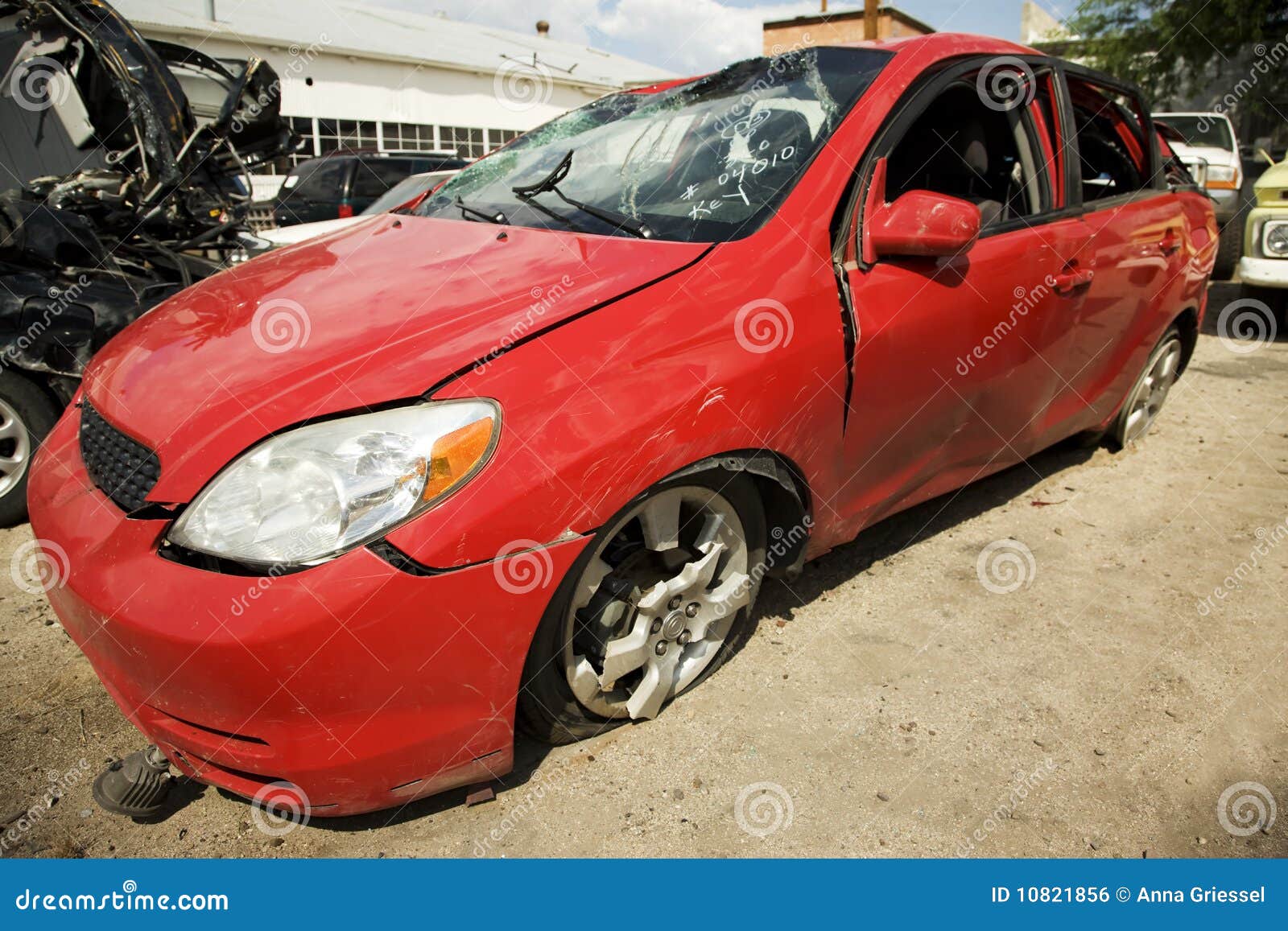 Car totaled in an accident stock photo. Image of wreck - 10821856